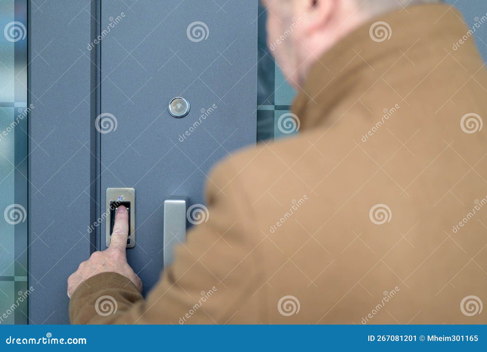 Man Placing His Finger on the Fingerprint Sensor Stock Image - Image of ...