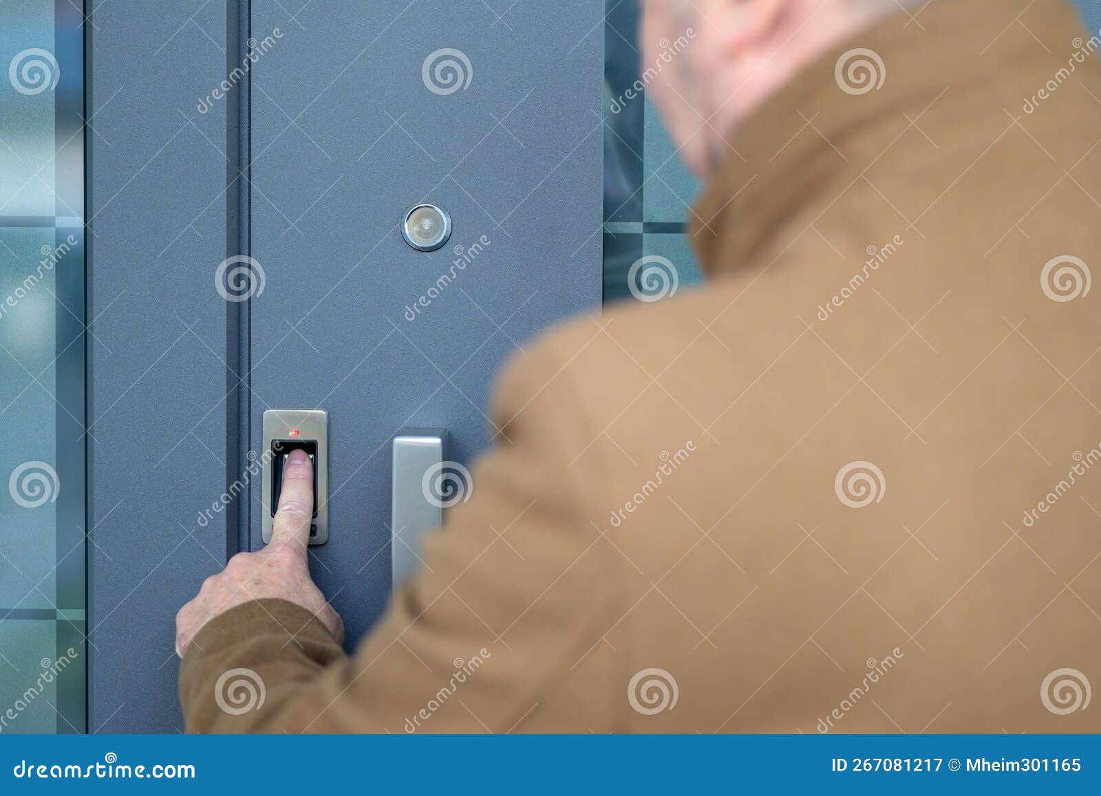 Man Placing His Finger on the Fingerprint Sensor Stock Image - Image of ...