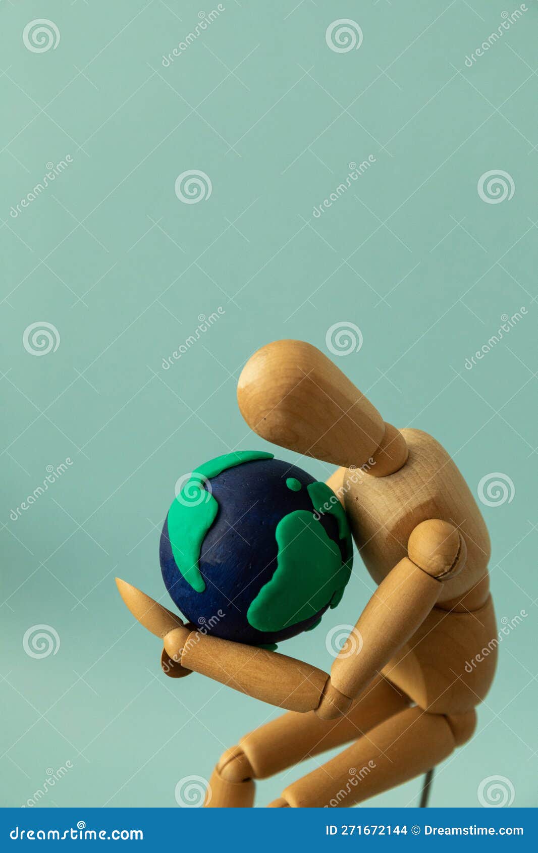 Man and Planet Earth, Vertical with Copy Space Stock Photo - Image of ...