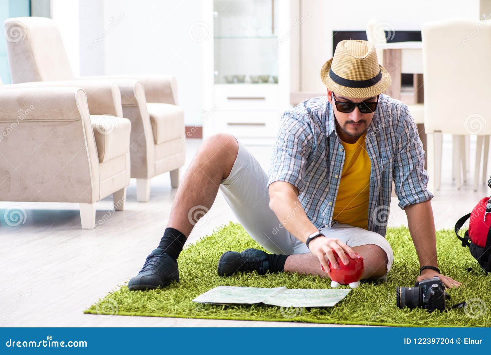 The Man Planning His Travel with Map Stock Photo - Image of preparing ...