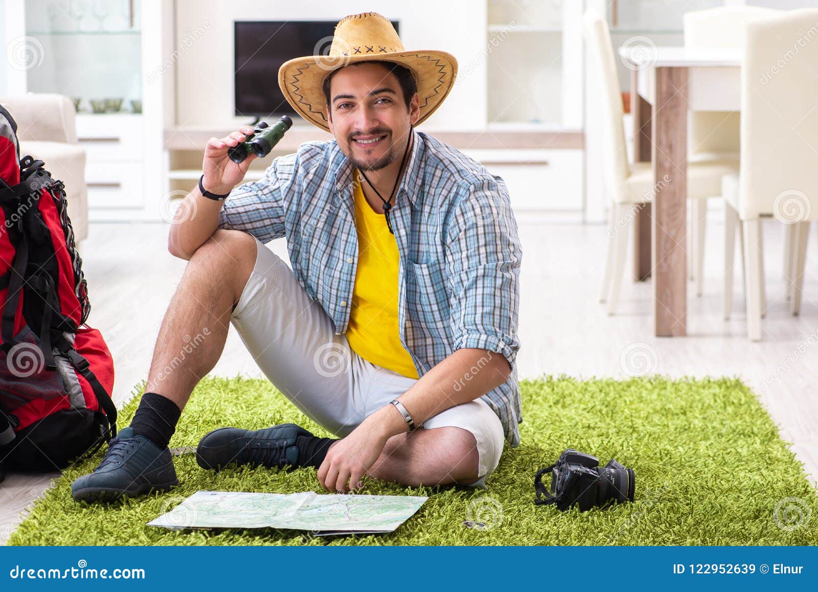 The Man Planning His Travel with Map Stock Image - Image of journey ...