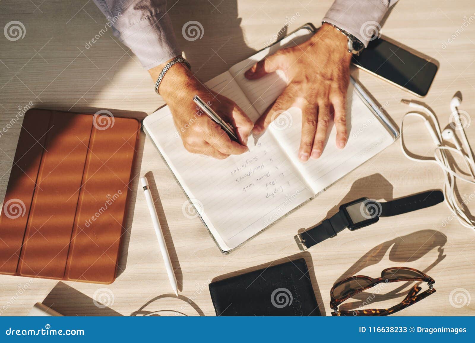 Man planning his work stock image. Image of tablet, modern - 116638233