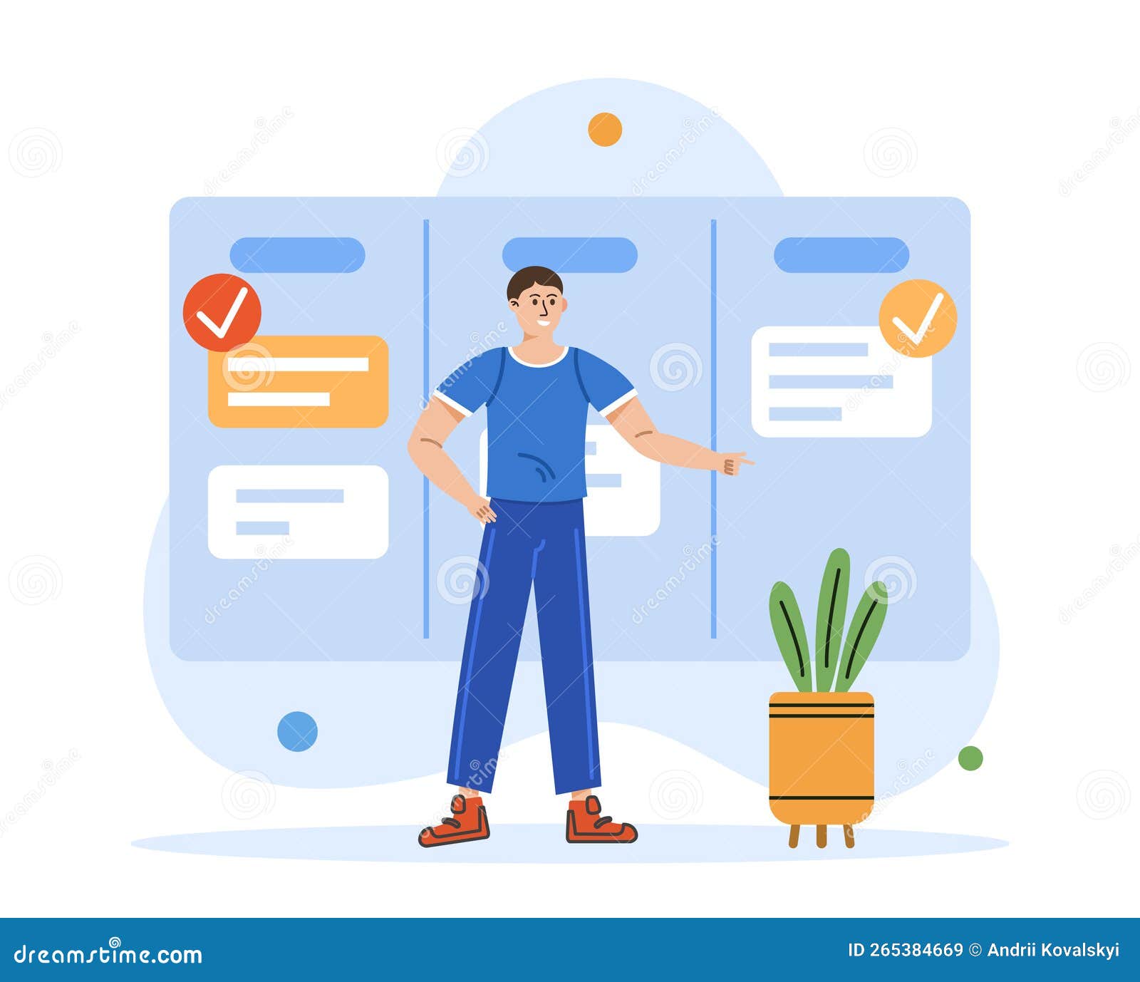 Man Planning His Work on Task Board. Work Management Concept Stock ...