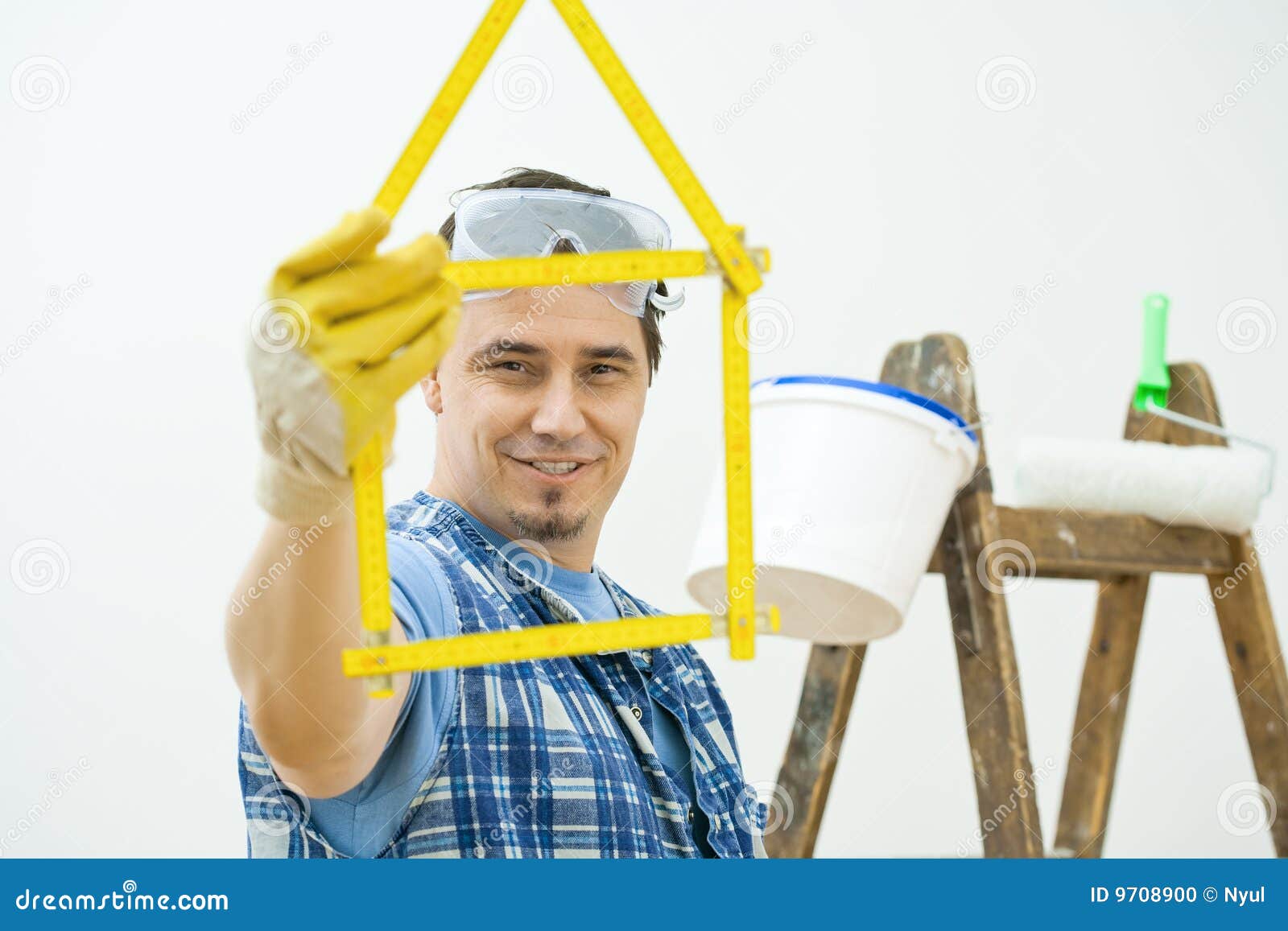 Man planning new home stock photo. Image of development - 9708900