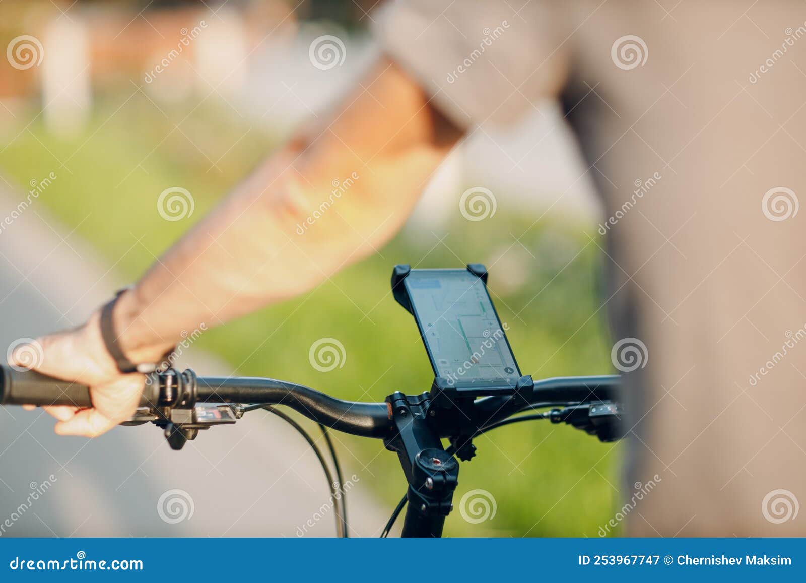 Man Planning Route Using GPS Navigation Application in Mobile Phone on ...