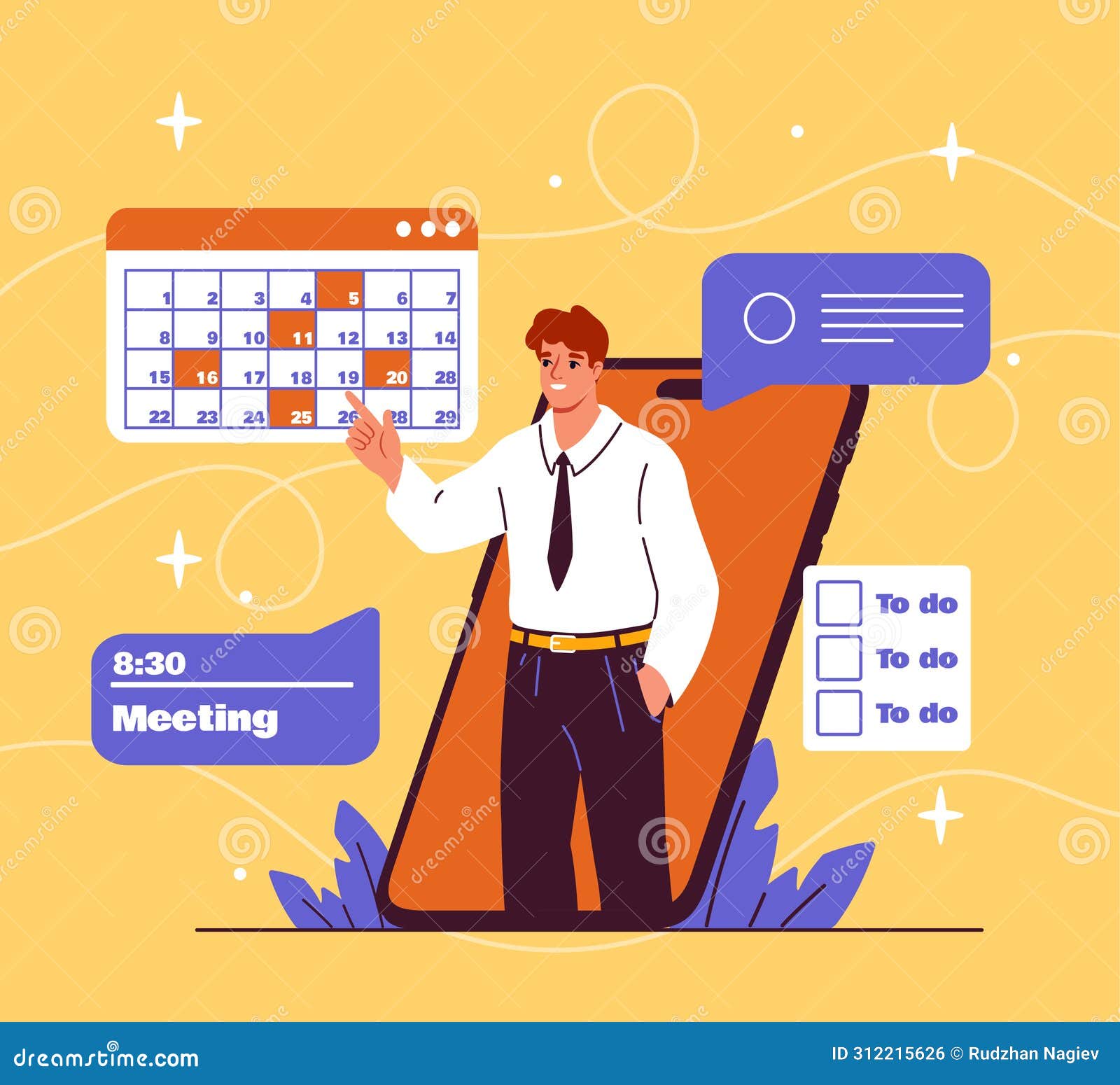 Man with Planning Vector Concept Stock Vector - Illustration of pencil ...