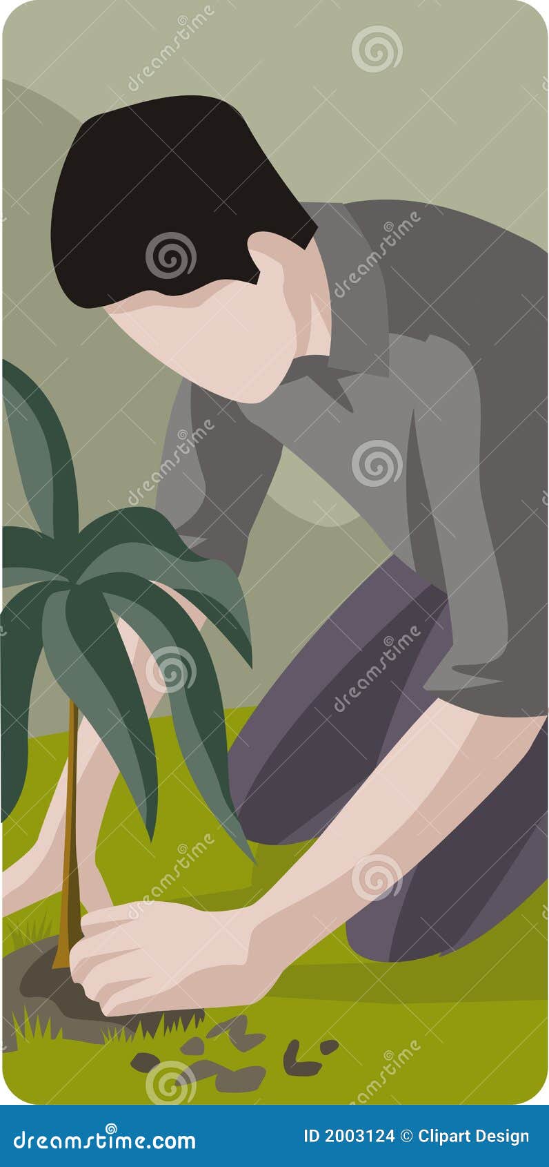 Man Planting Tree stock vector. Illustration of planting - 2003124