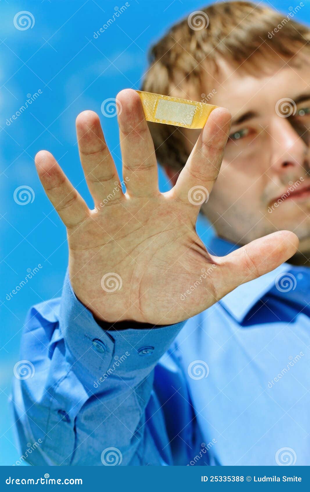Man with plaster. stock photo. Image of injury, care - 25335388
