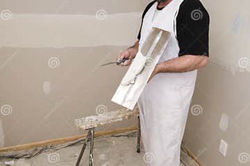 Man plastering stock photo. Image of tool, plaster, trade - 10094504
