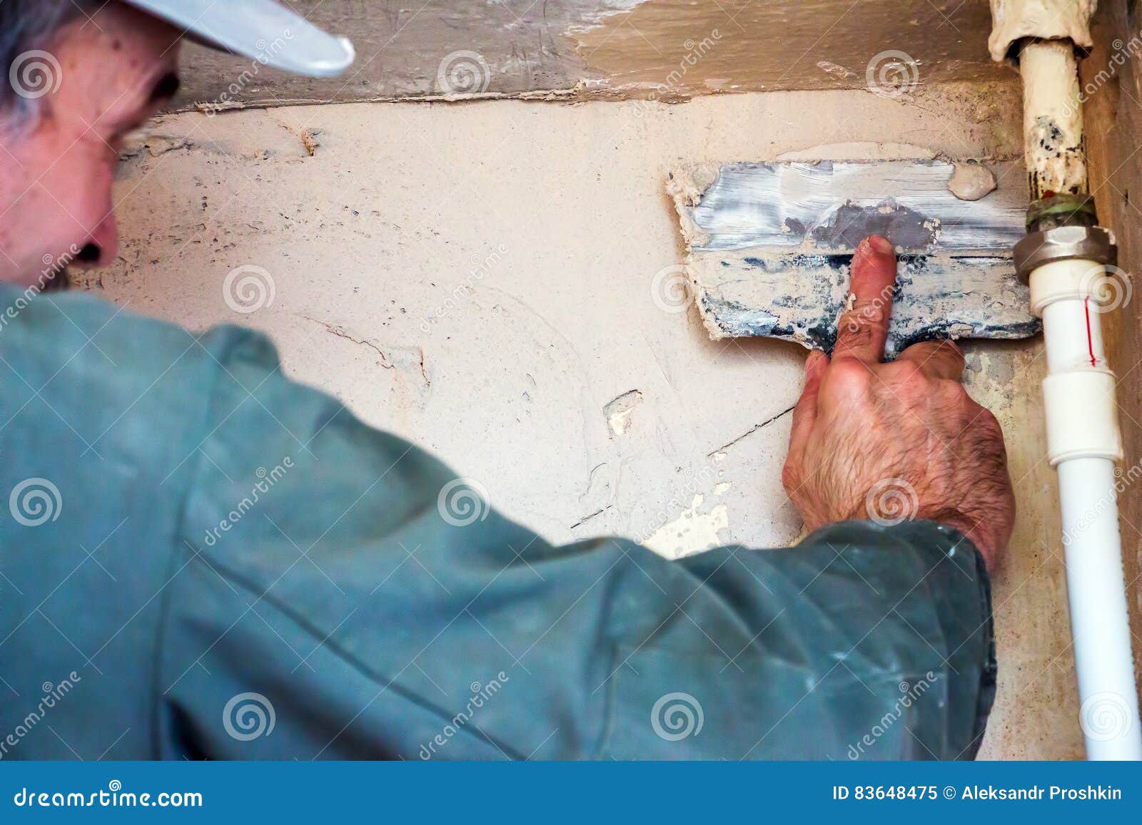 Man plastering wall stock image. Image of house, decorator - 83648475
