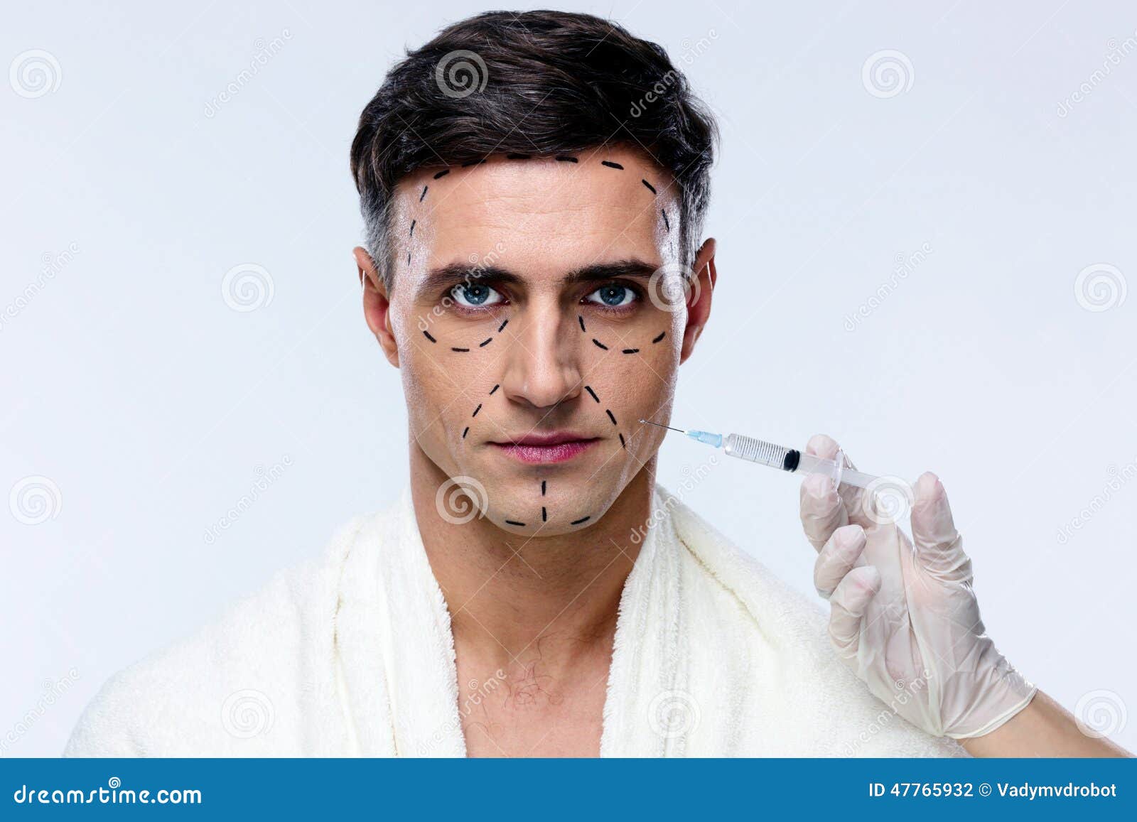 Man at Plastic Surgery with Syringe Stock Photo - Image of injection ...