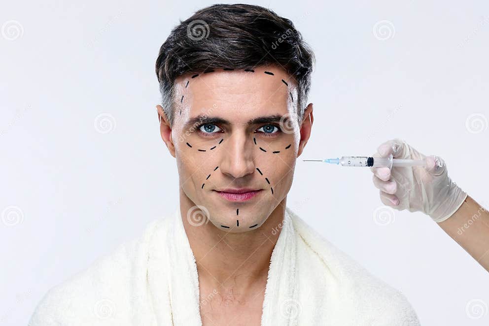 Man at Plastic Surgery with Syringe Stock Photo - Image of healthcare ...