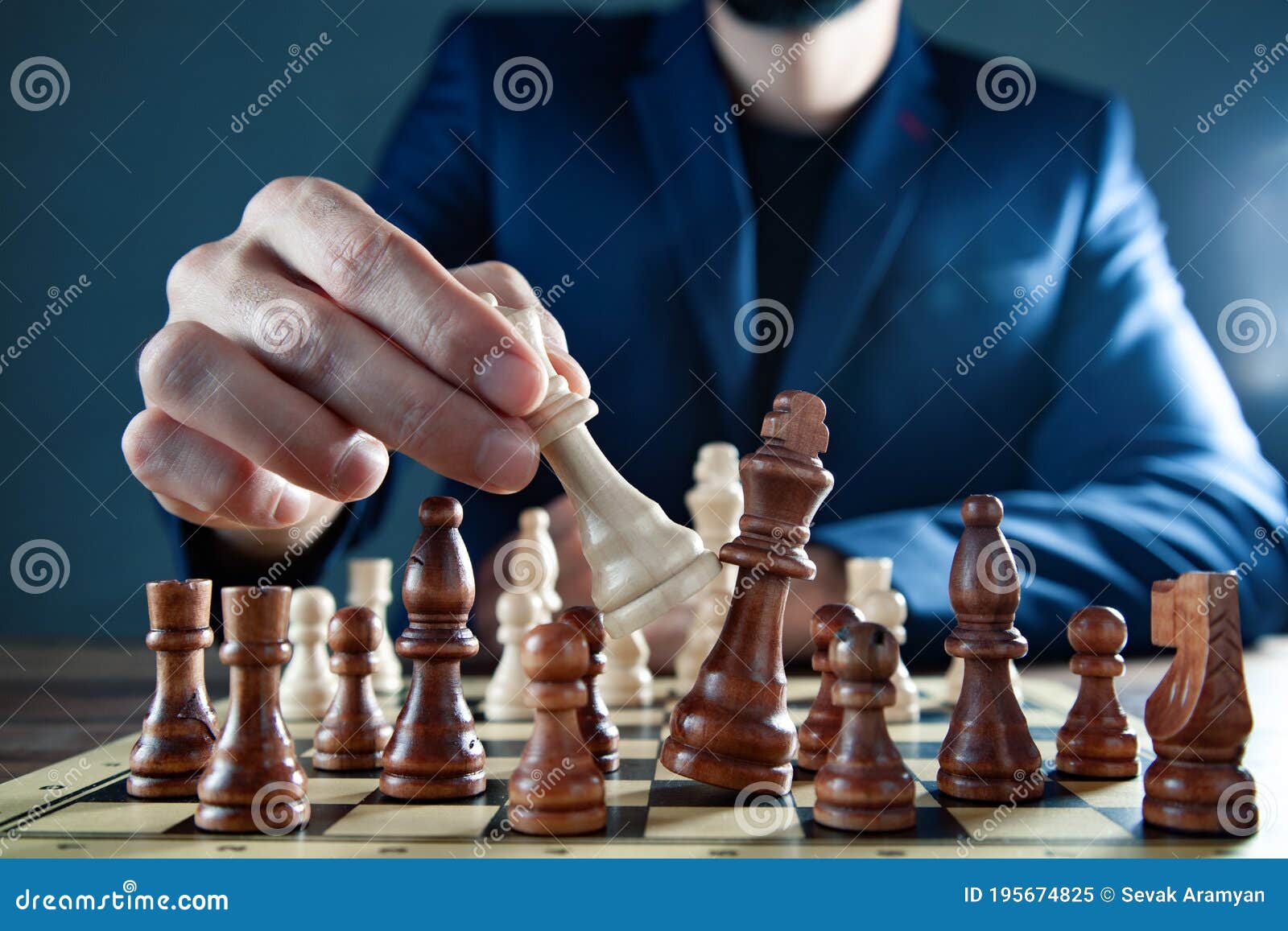 Man play chess stock image. Image of business, winning - 195674825