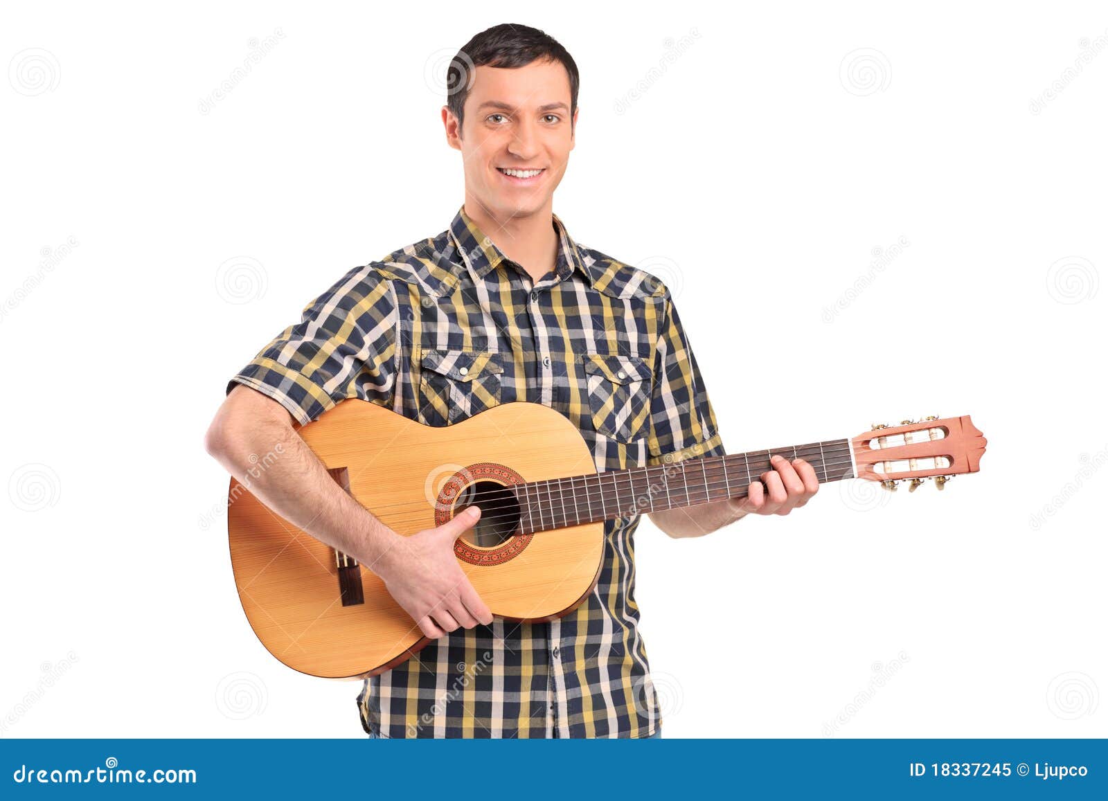 A Man Playing Acoustic Guitar Stock Image - Image of casual, musician ...