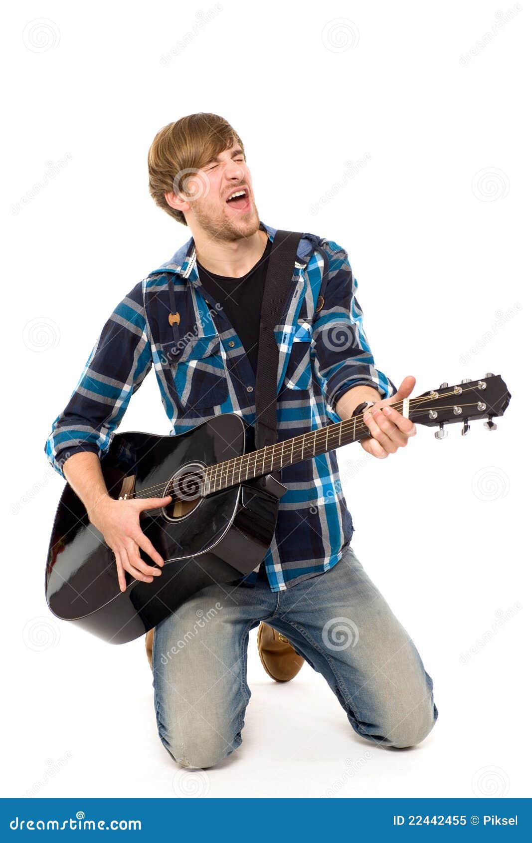 Man Playing Acoustic Guitar Stock Image - Image of guitarist, full ...