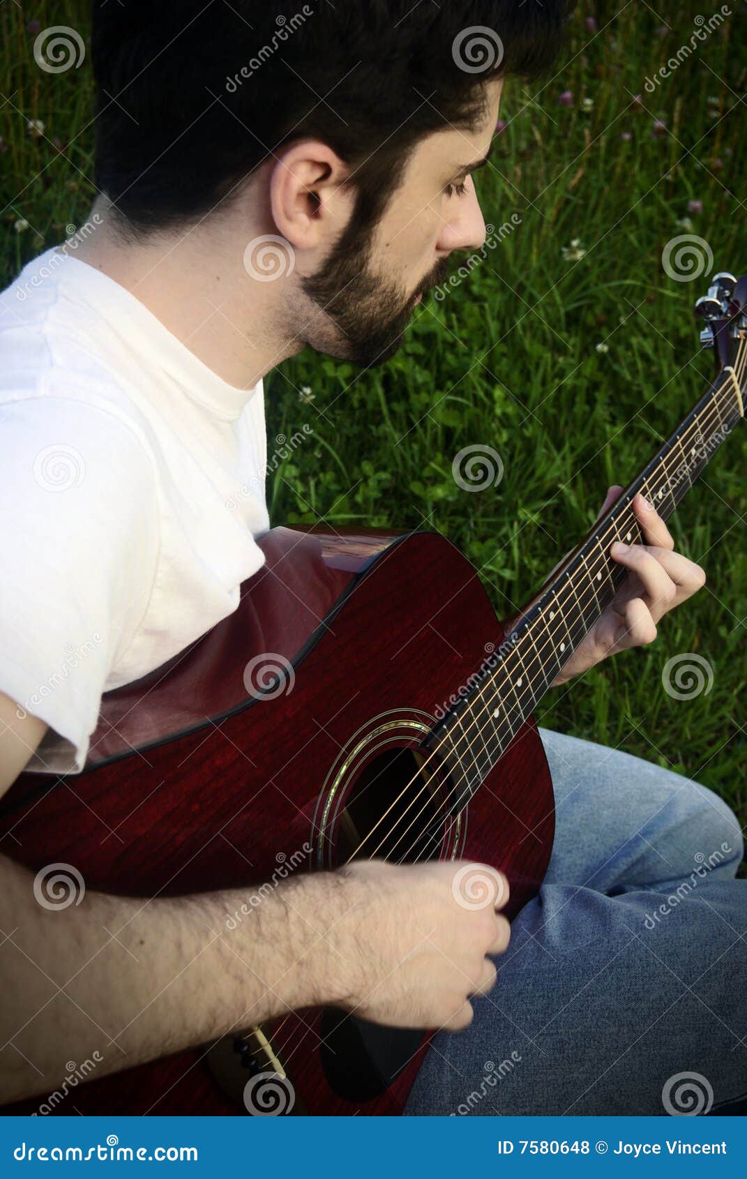 Man Playing Acoustic Guitar Stock Photo - Image of people, dark: 7580648