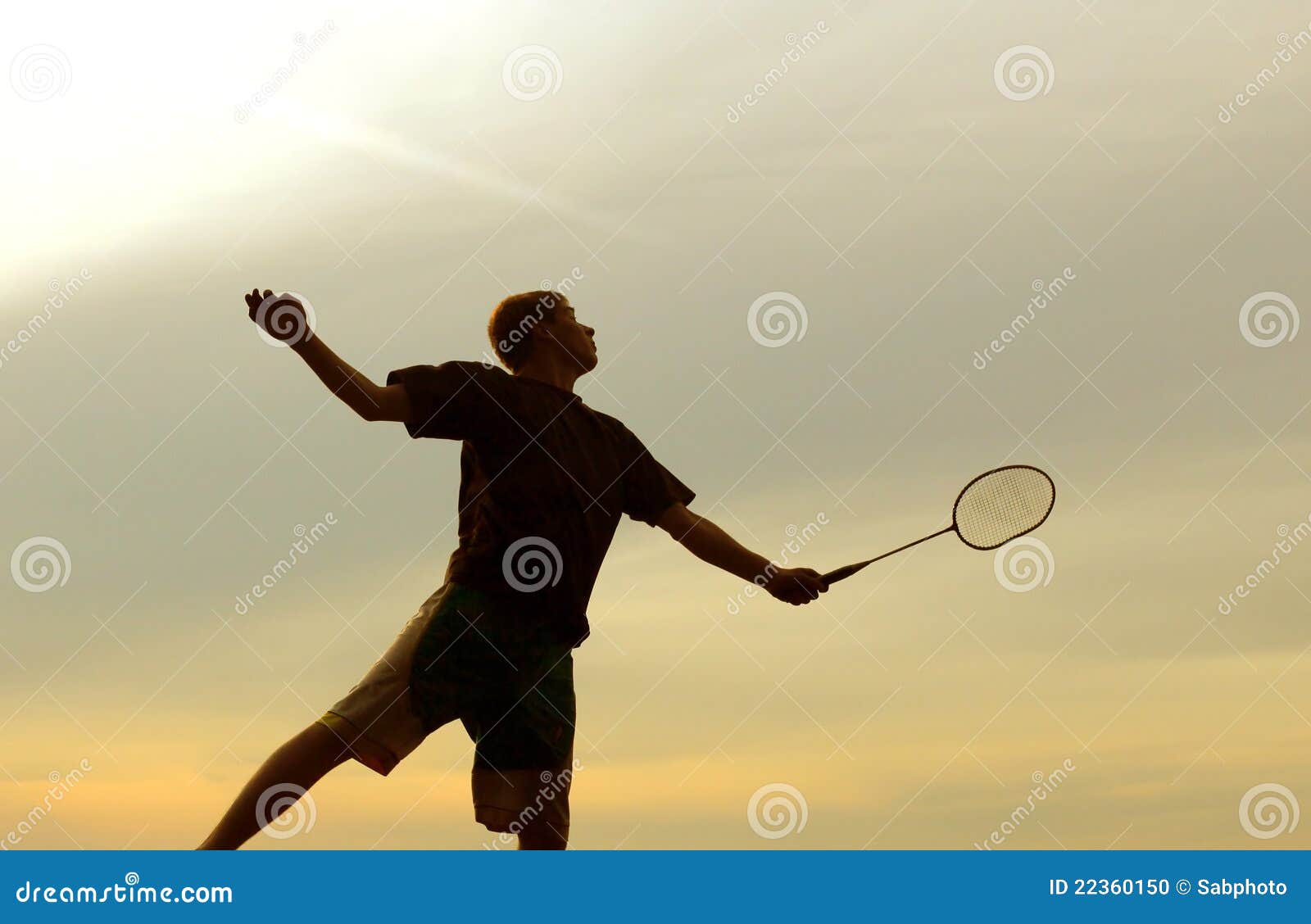 Man playing badminton stock photo. Image of leap, effort - 22360150