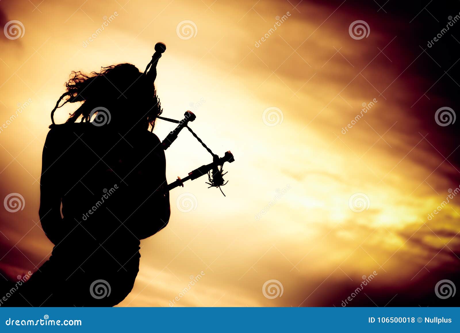 Man Playing the Bagpipe stock photo. Image of person - 106500018
