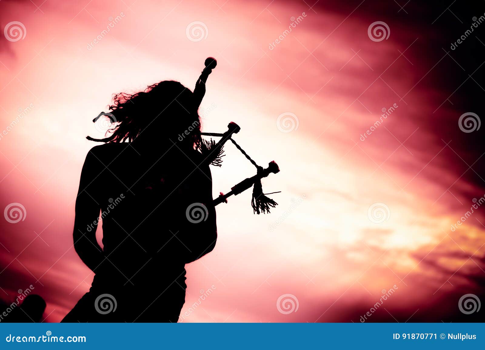 Man Playing the Bagpipe stock image. Image of performer - 91870771