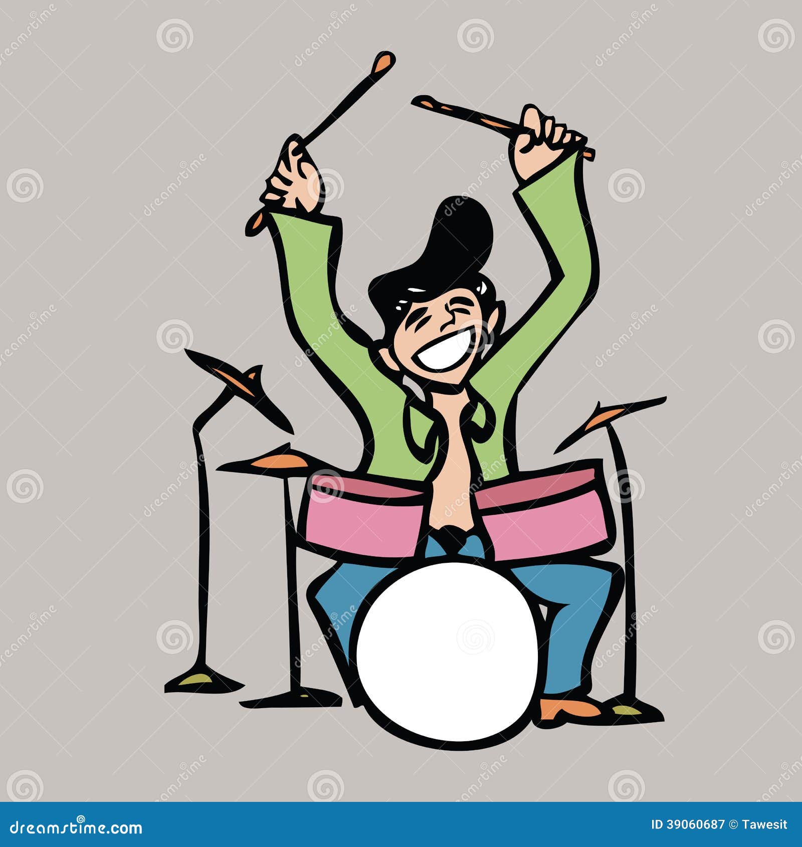 Man playing band drum stock illustration. Illustration of character ...