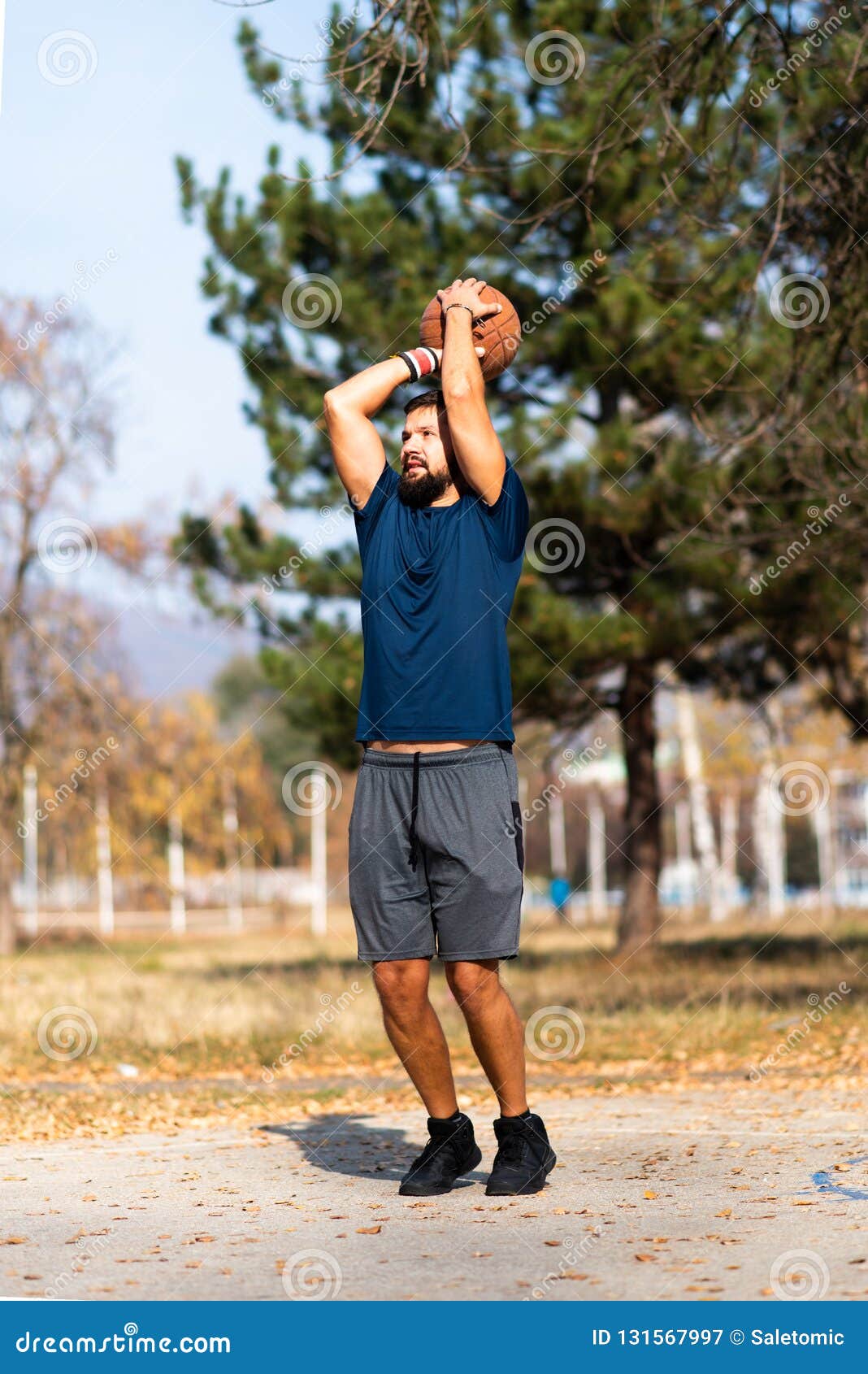 Man Playing Basketball in the Park Stock Image - Image of playing ...