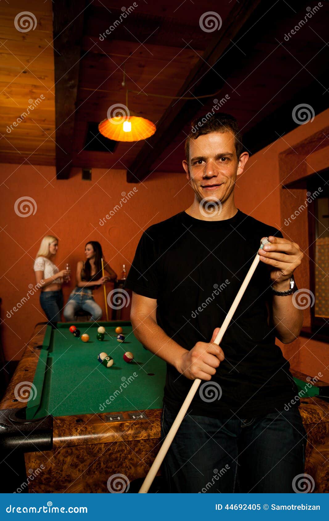 Man Playing Billiard in a Bar Stock Image - Image of success, activity ...