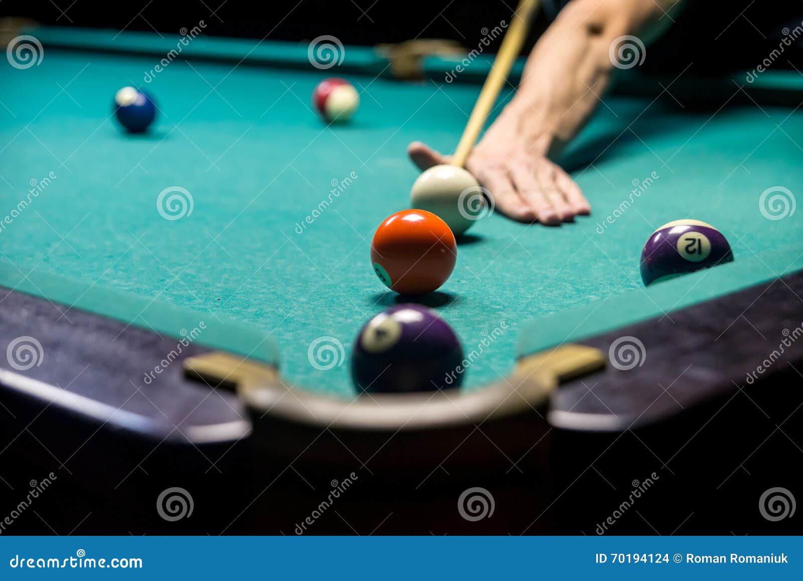 Man playing billiard stock photo. Image of hobby, shadow - 70194124