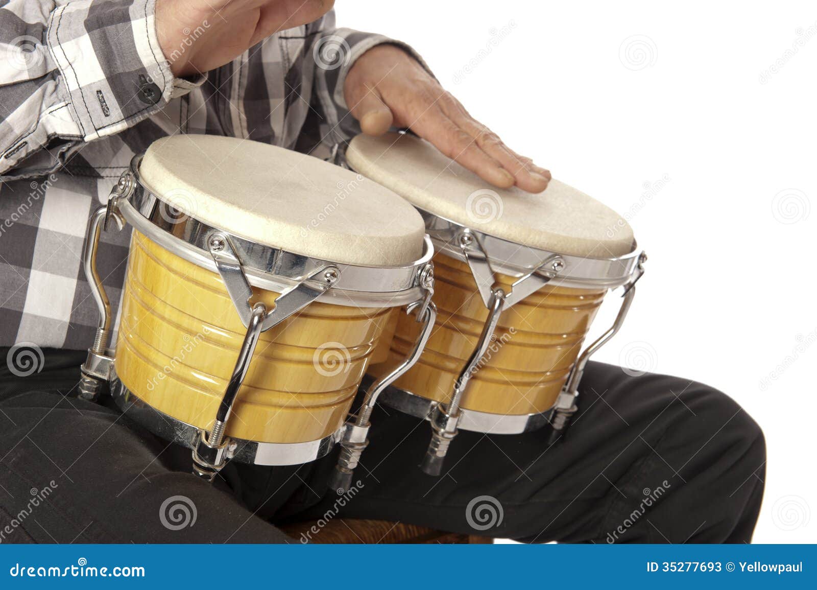 Man Playing Bongo on His Lap Stock Image - Image of beating, cuban ...