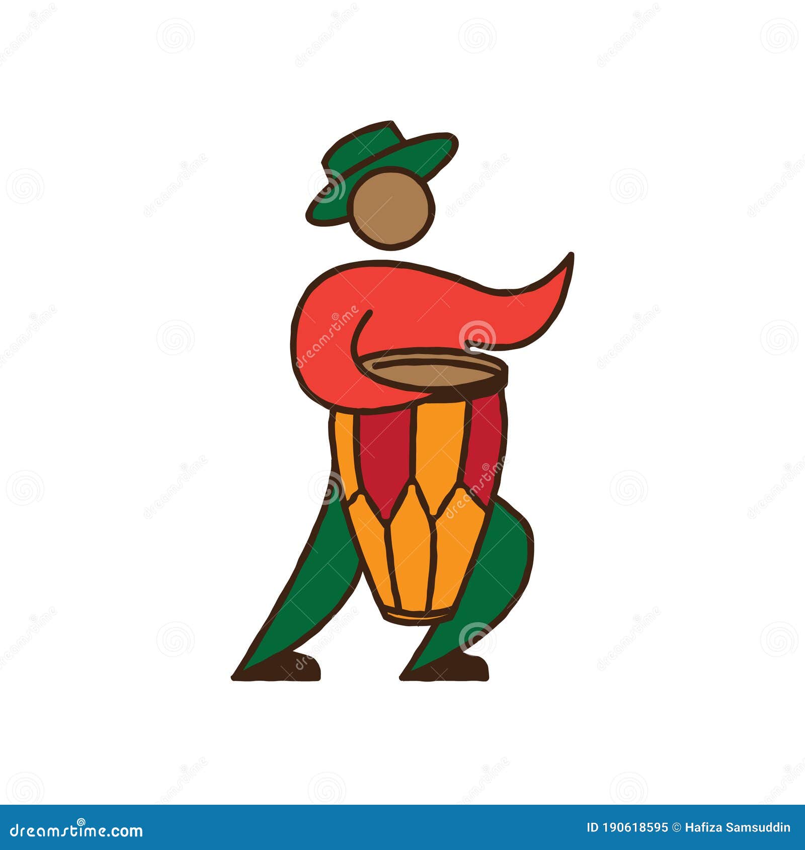 Man Playing Bongo. Vector Illustration Decorative Design Stock Vector ...