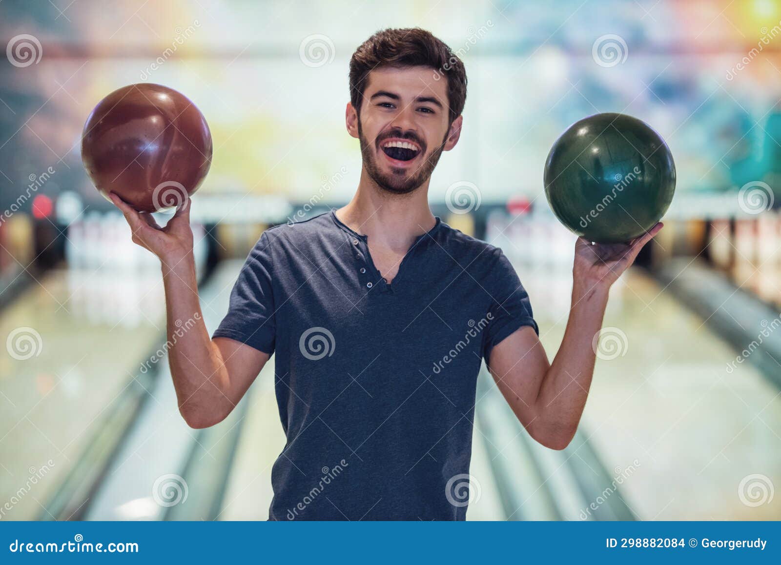 Man playing bowling stock photo. Image of club, people - 298882084