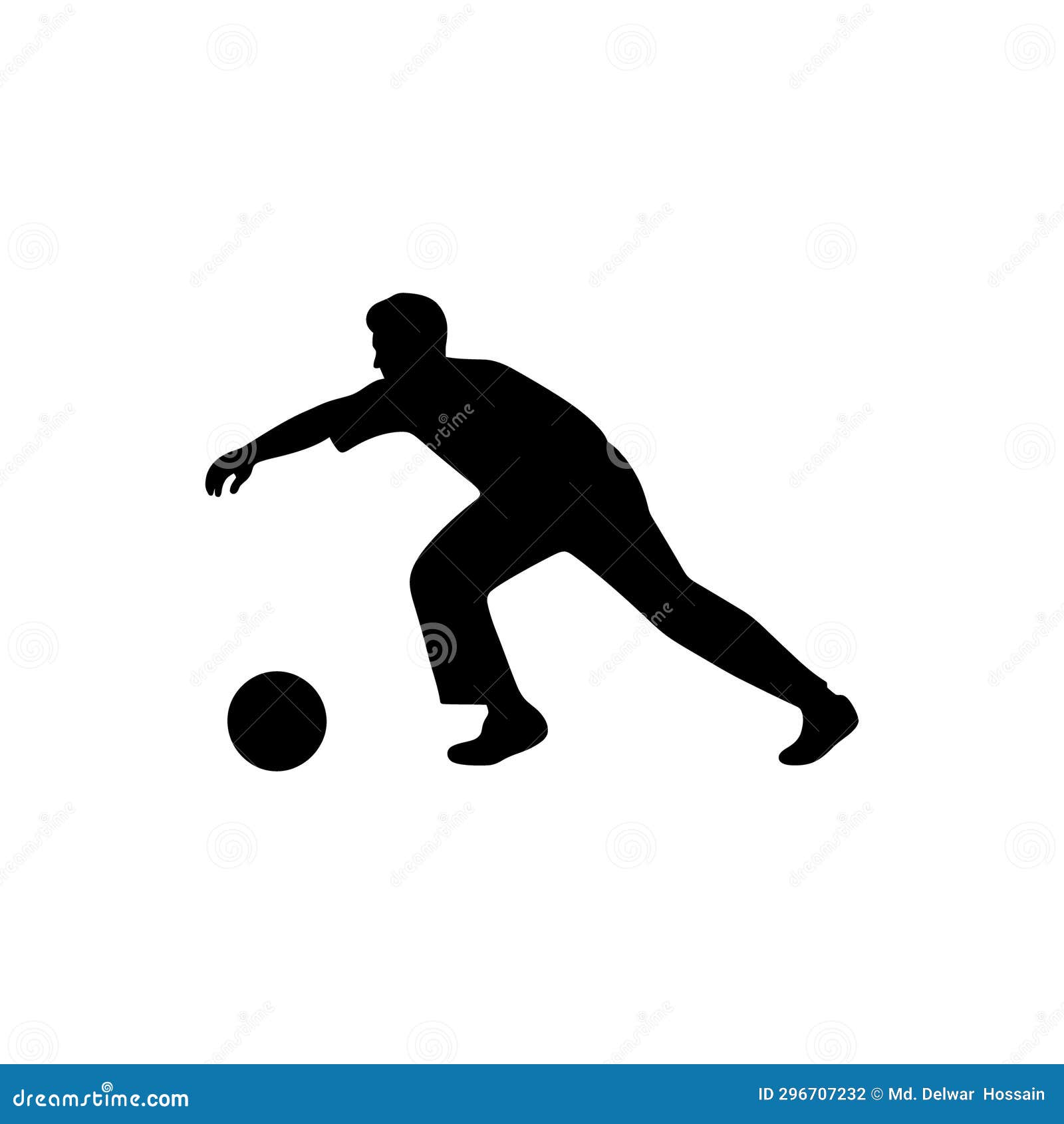 Man playing bowling Icon stock vector. Illustration of strike - 296707232