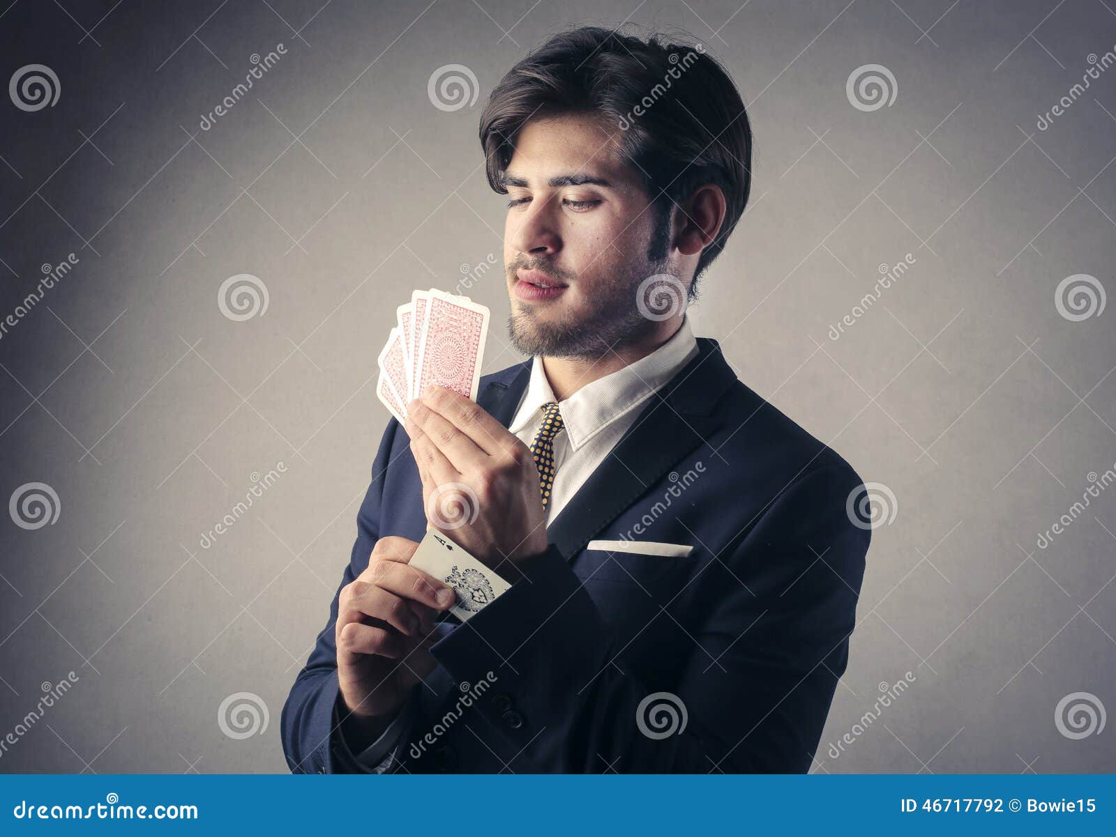 Man playing cards stock photo. Image of move, paper, elegant - 46717792
