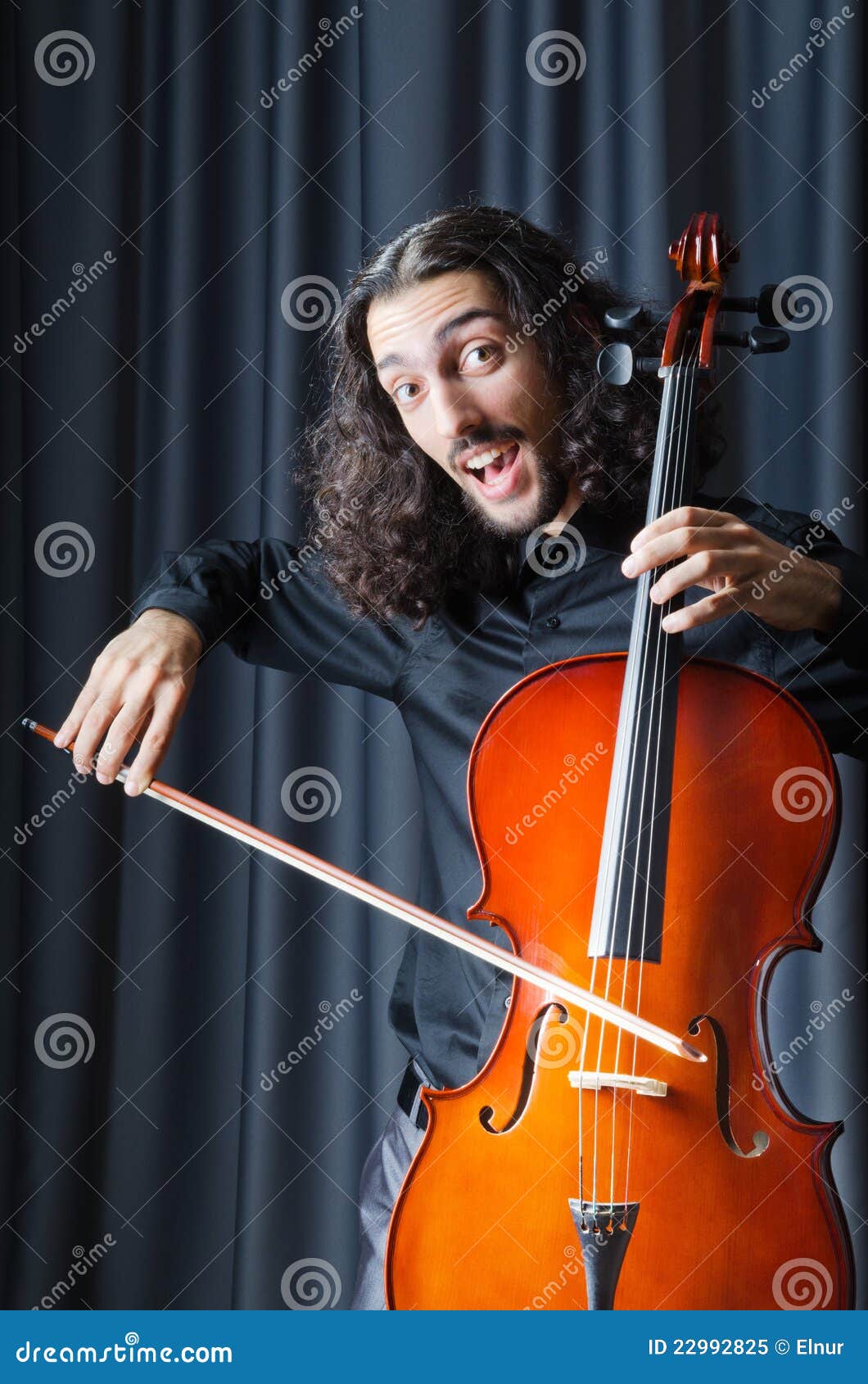 Man playing the cello stock image. Image of beautiful - 22992825