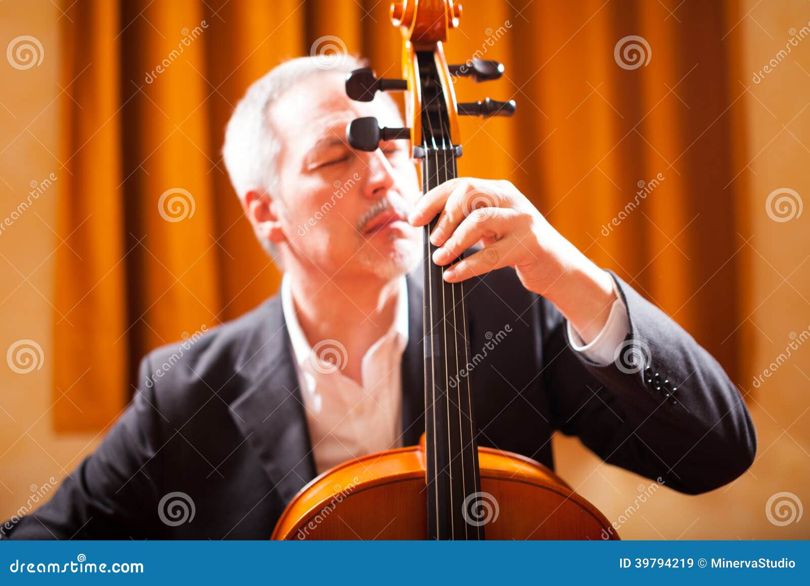 Man playing a cello stock image. Image of live, music - 39794219