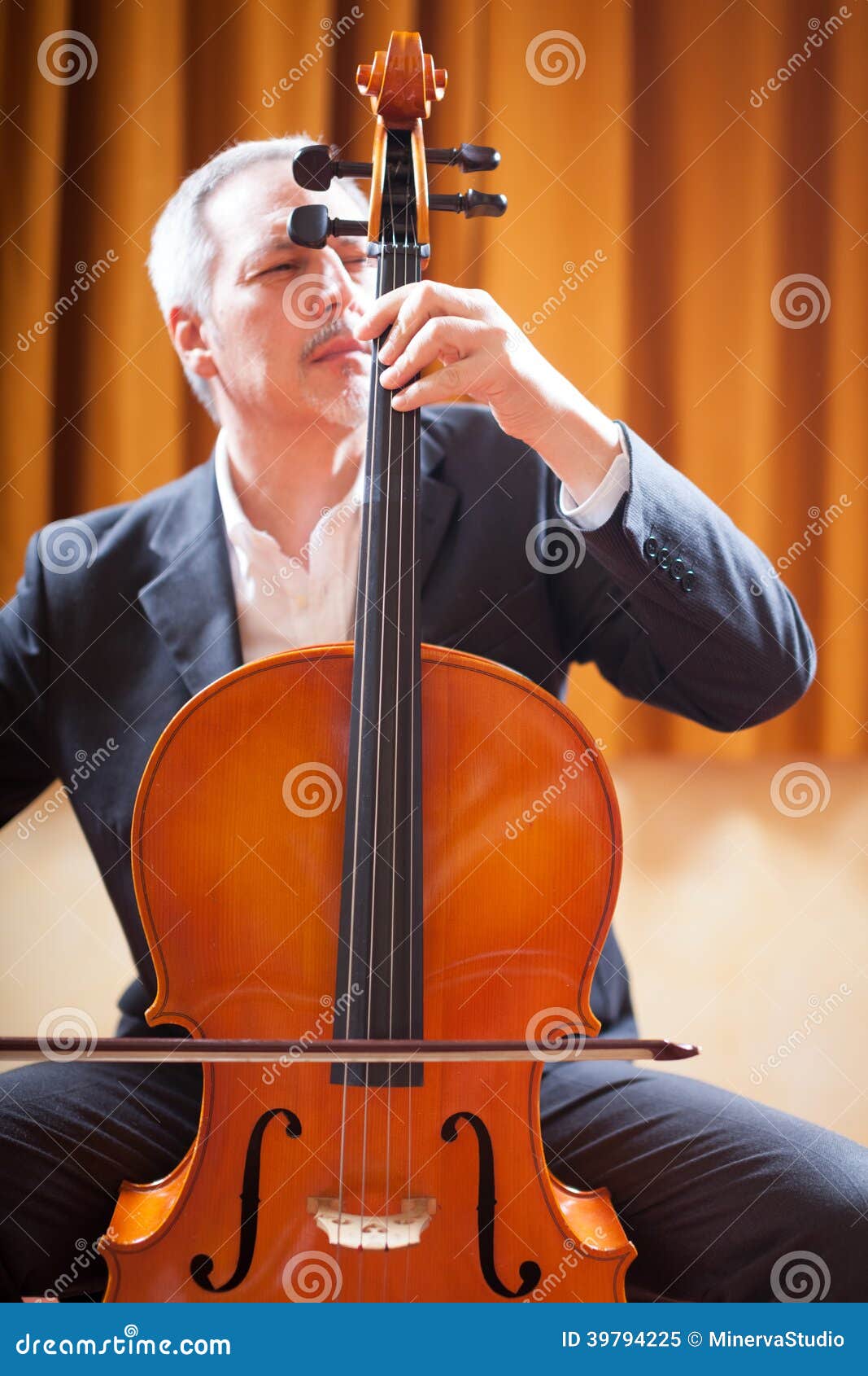 Man playing a cello stock image. Image of classical, ensemble - 39794225