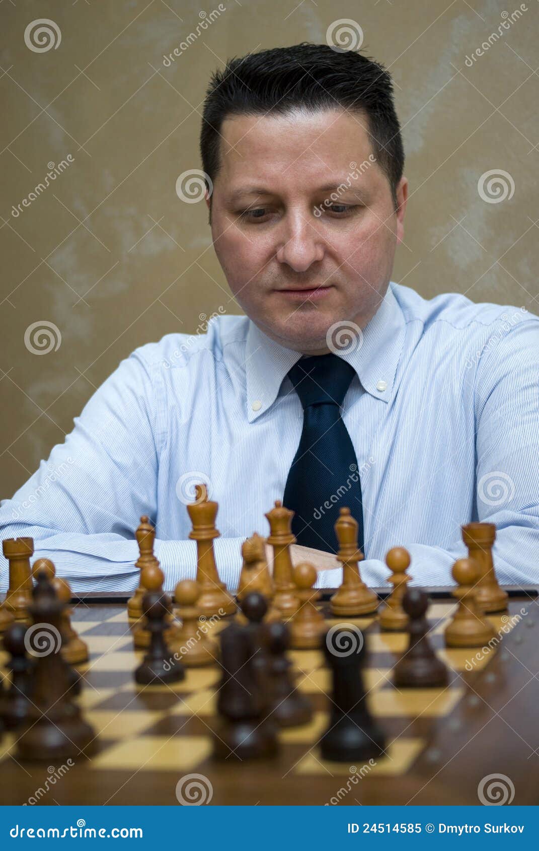 Man playing chess stock image. Image of indoor, intellect - 24514585
