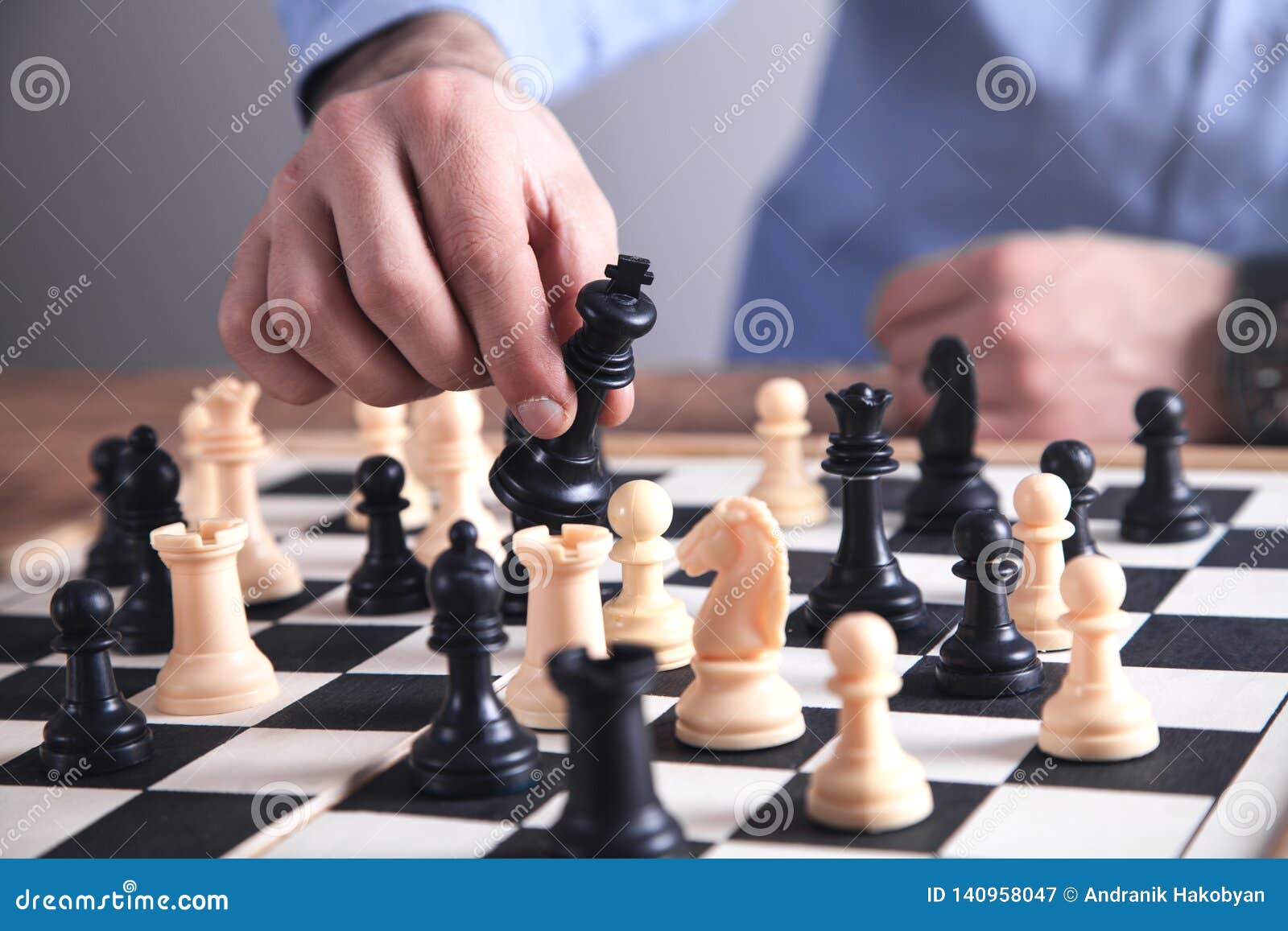 Man Playing Chess. Competition Strategy Concept Stock Image - Image of ...