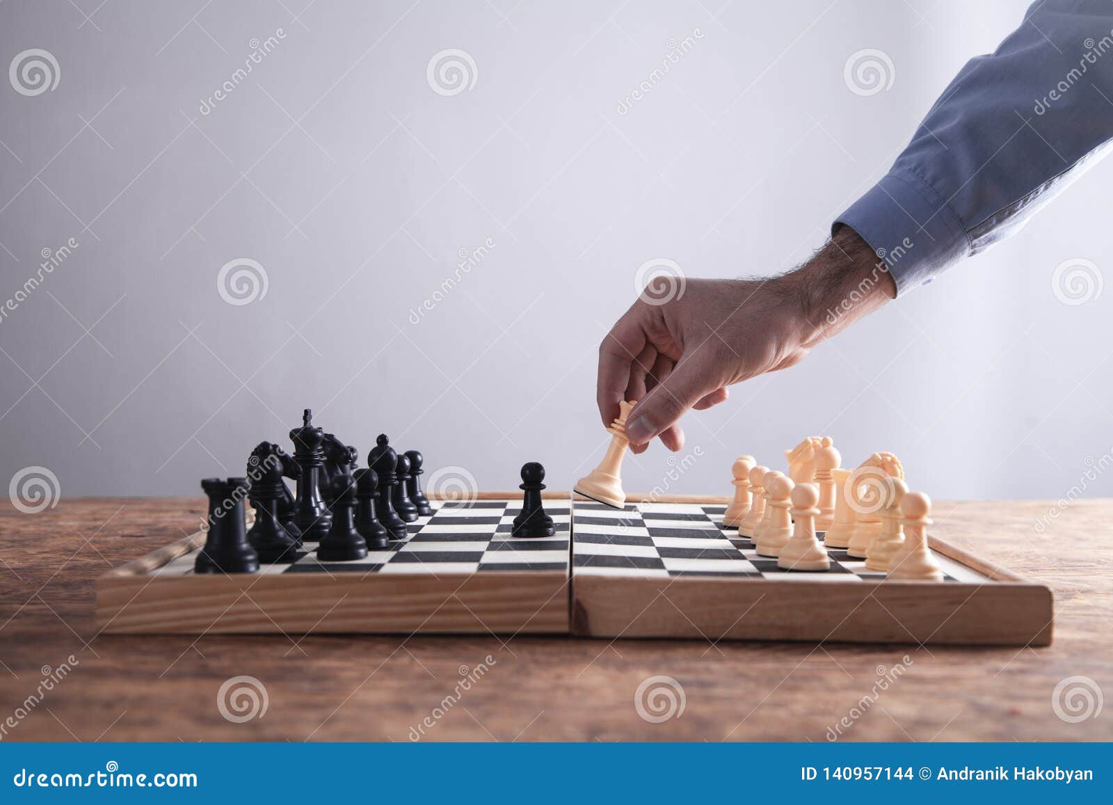 Man Playing Chess. Competition Strategy Concept Stock Photo - Image of ...