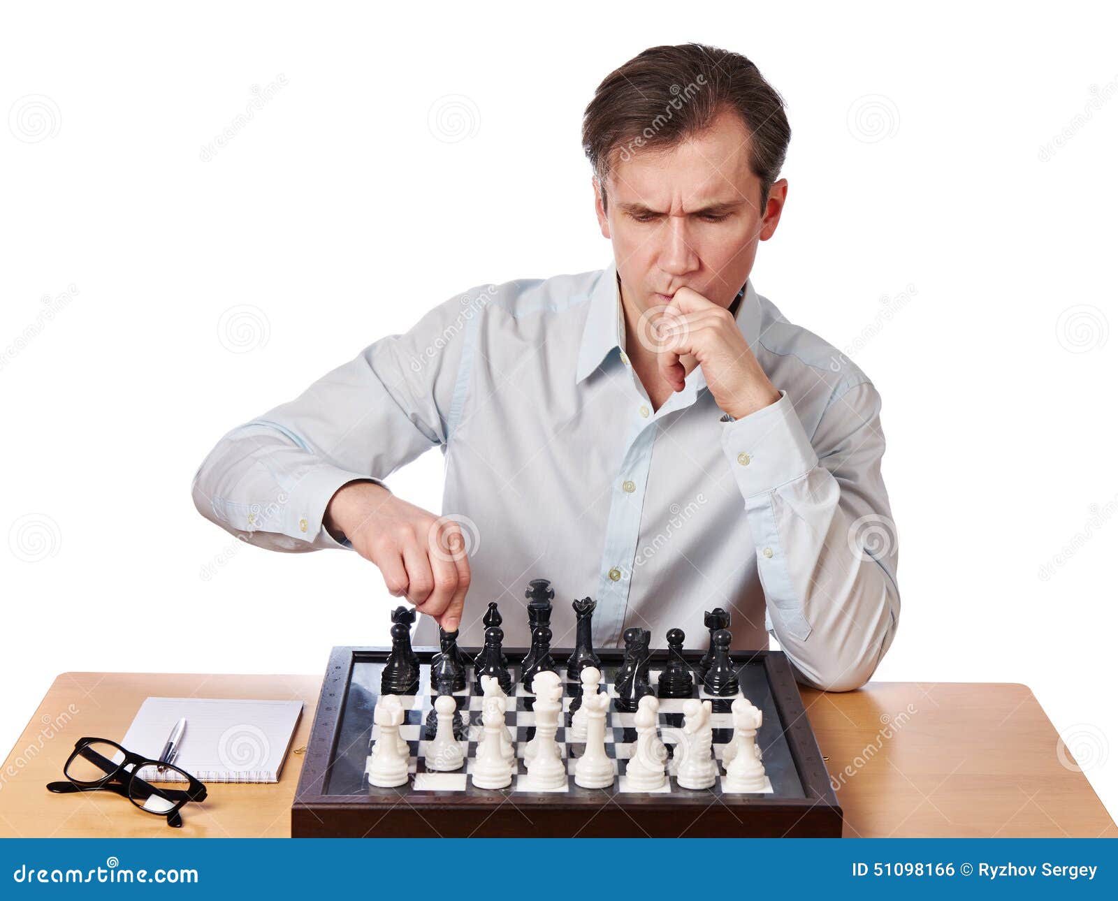 Man playing chess isolated stock photo. Image of concept - 51098166