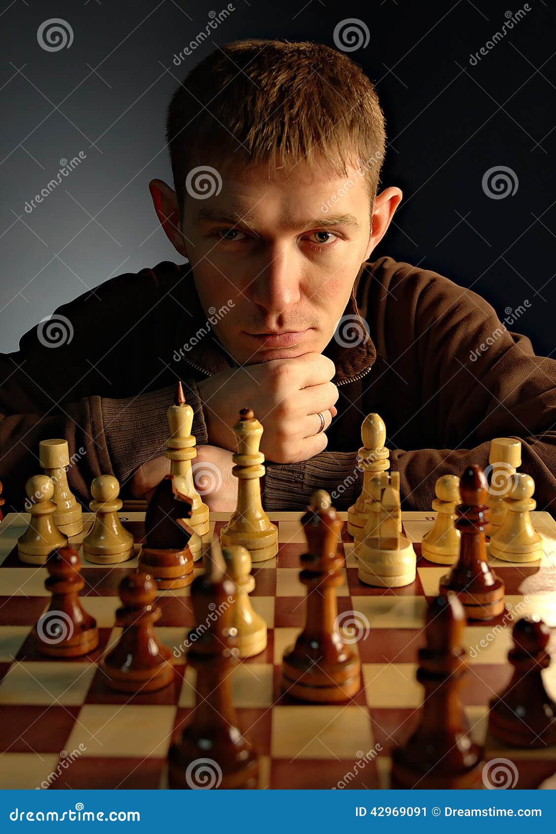 Man playing chess stock image. Image of checkerboard - 42969091