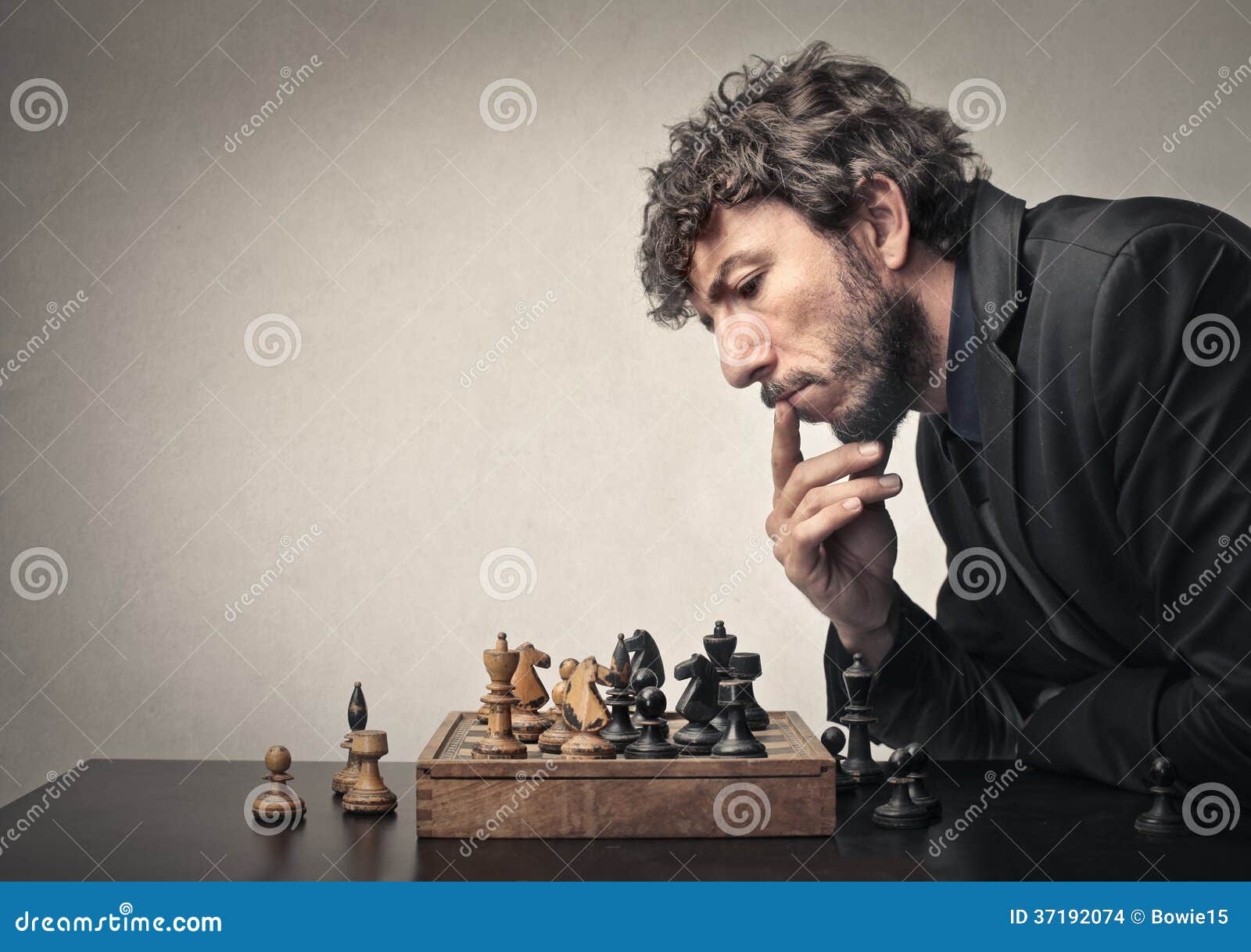 Man playing chess stock photo. Image of strategy, think - 37192074