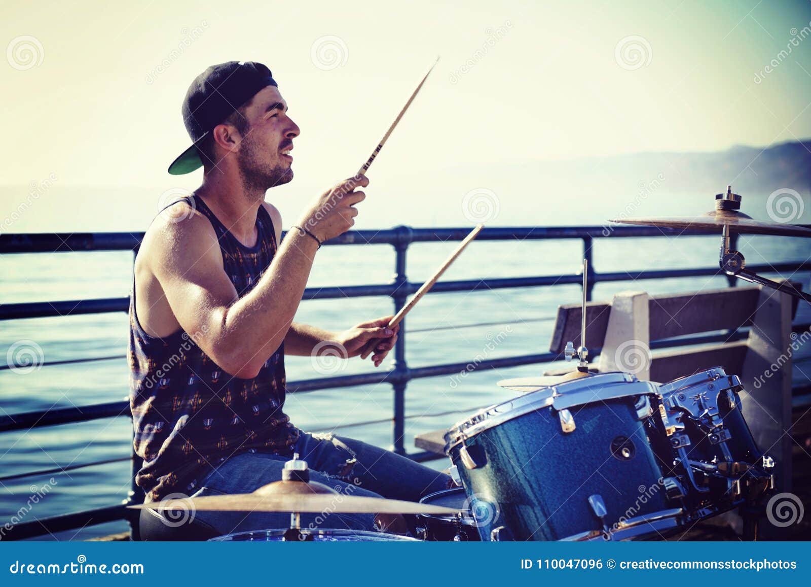 Man Playing Drums Picture. Image: 110047096