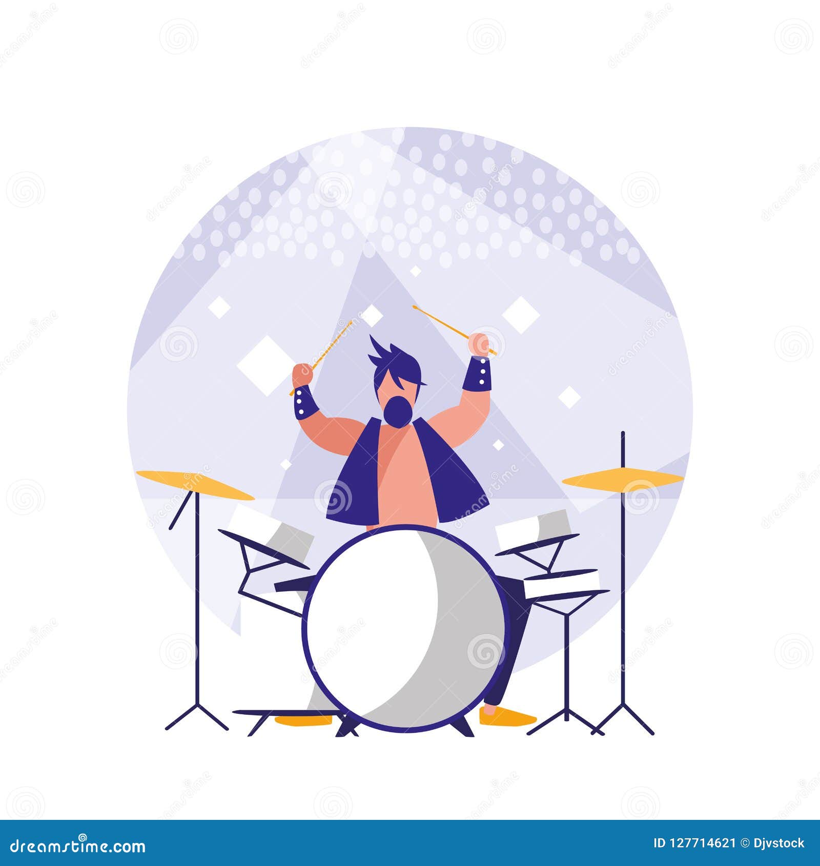 Man Playing Drums Avatar Character Stock Vector - Illustration of ...