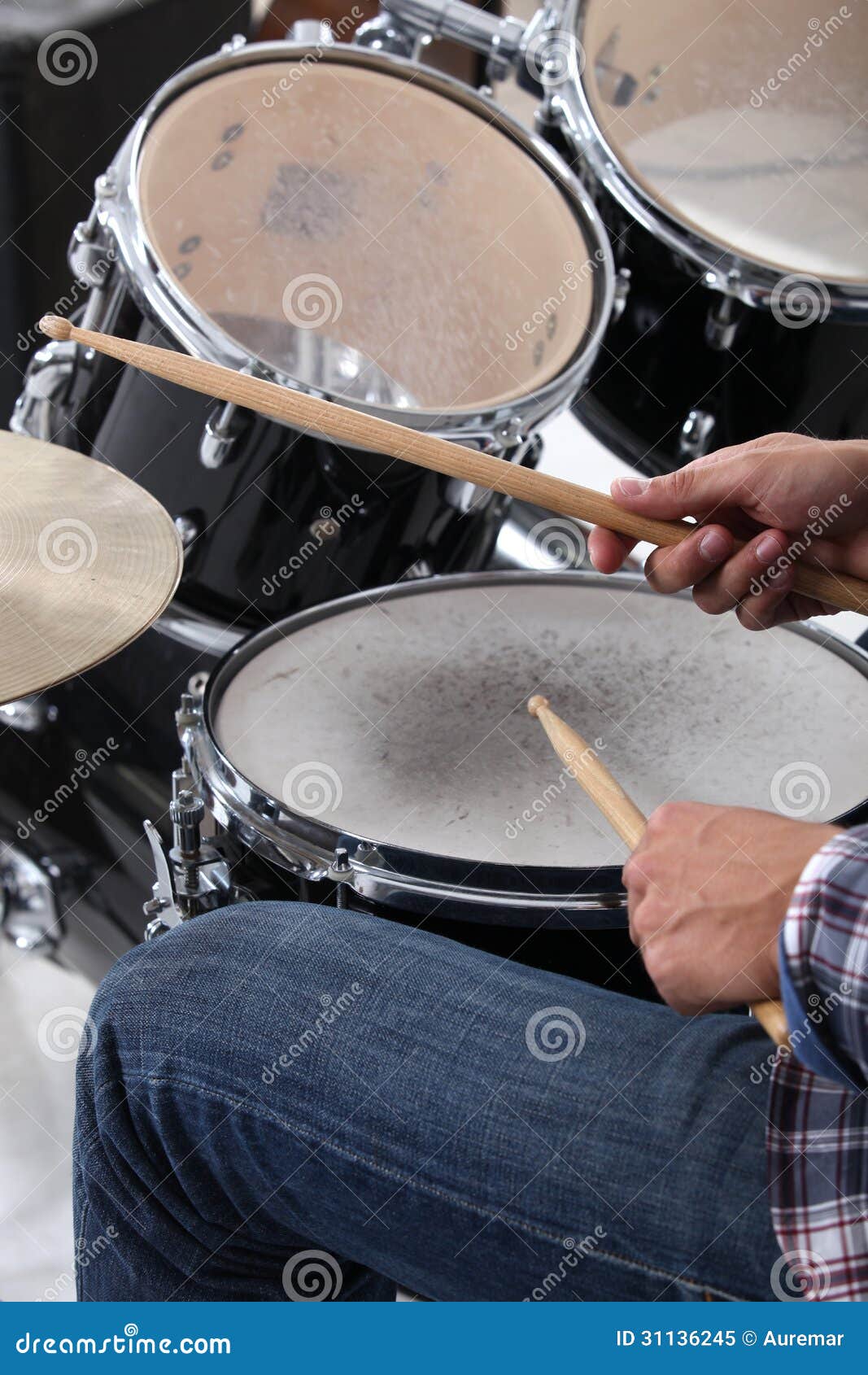 Man playing drums stock image. Image of heavy, player - 31136245