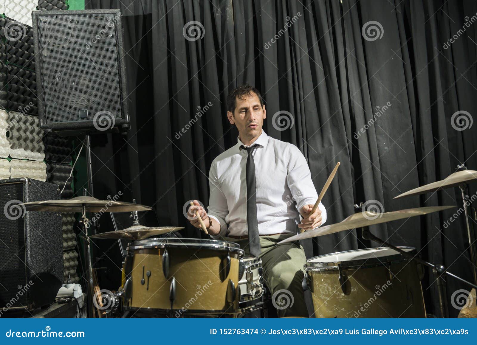 Man playing the drums stock photo. Image of drums, concept - 152763474