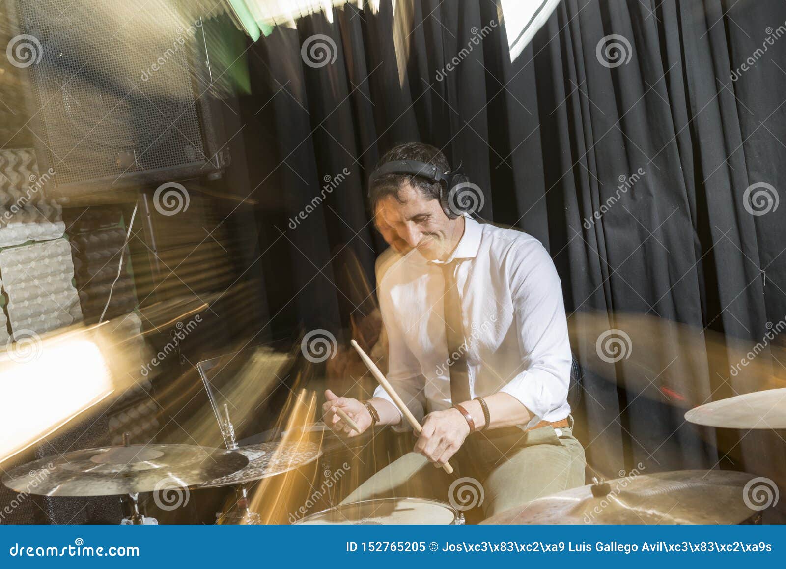 Man playing the drums stock image. Image of musicians - 152765205