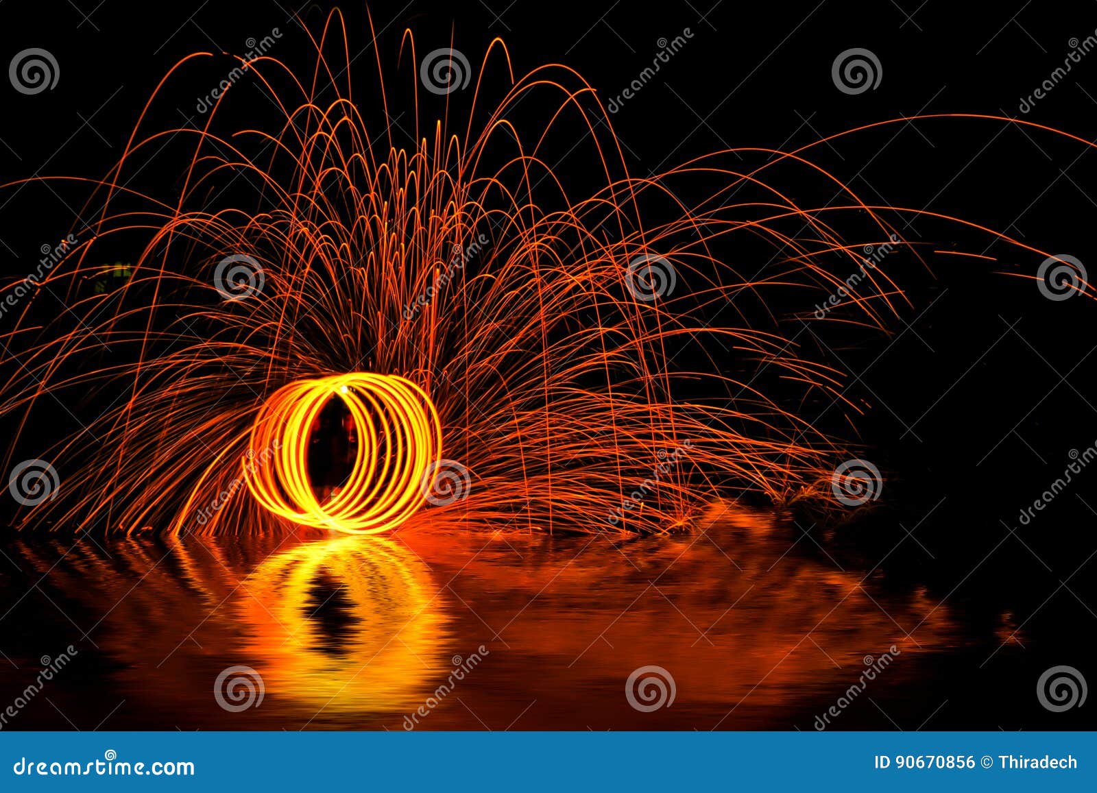 Man Playing Fire Baton in Texture Background Stock Photo - Image of ...