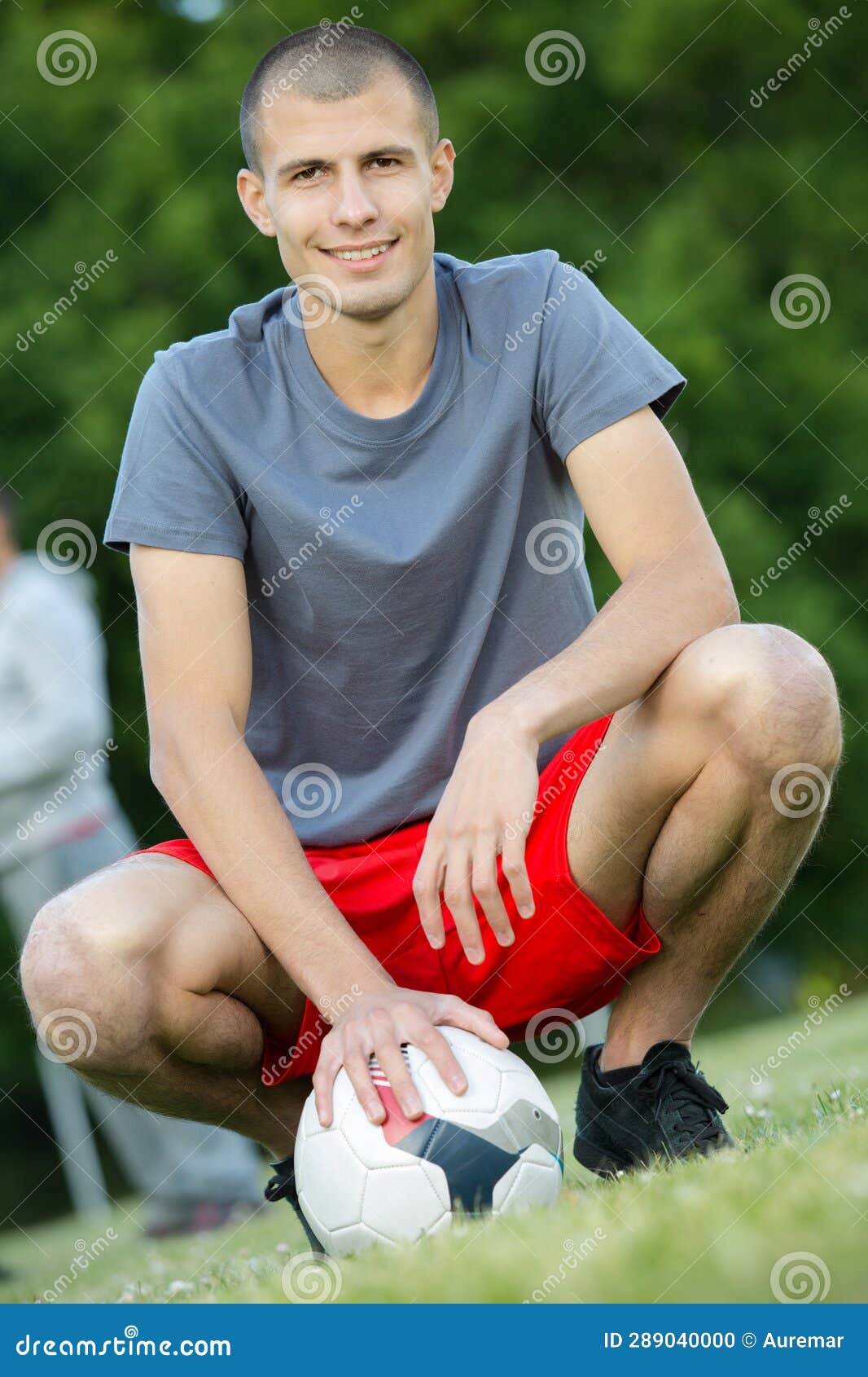 Man Playing Football Alone in Garden Stock Photo - Image of thai ...