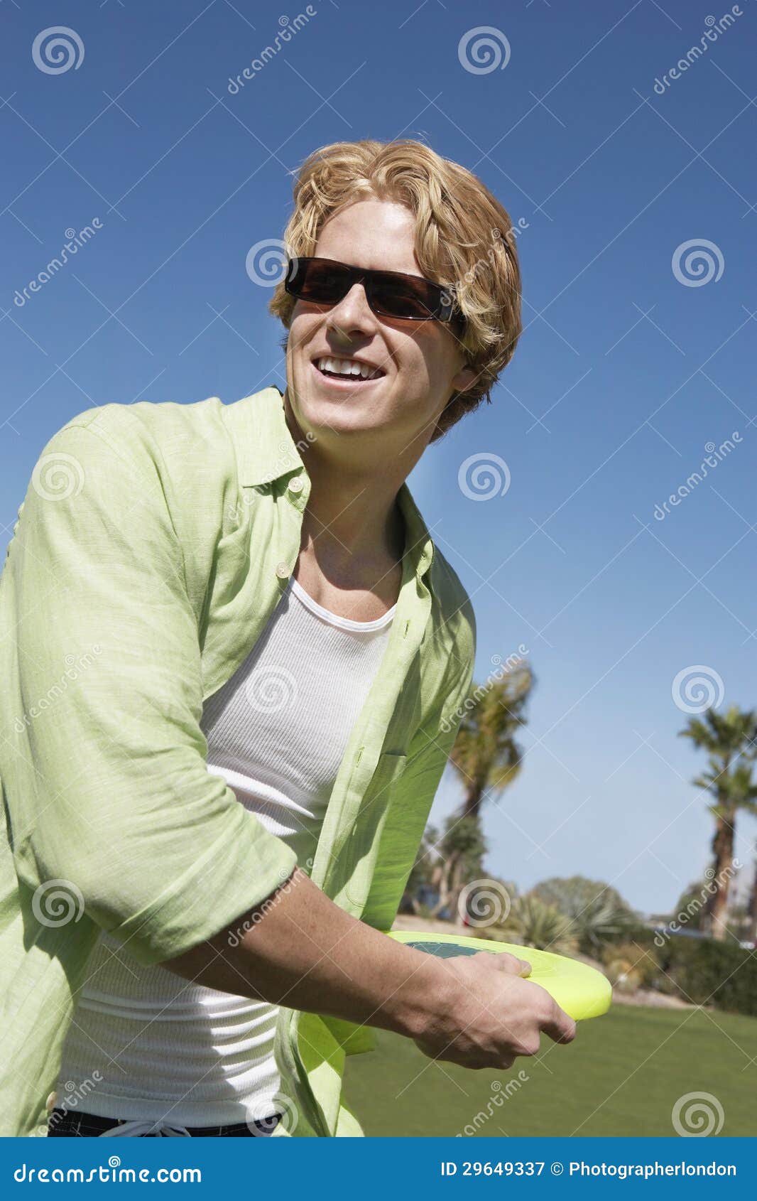 Man Playing Frisbee stock image. Image of happy, person - 29649337