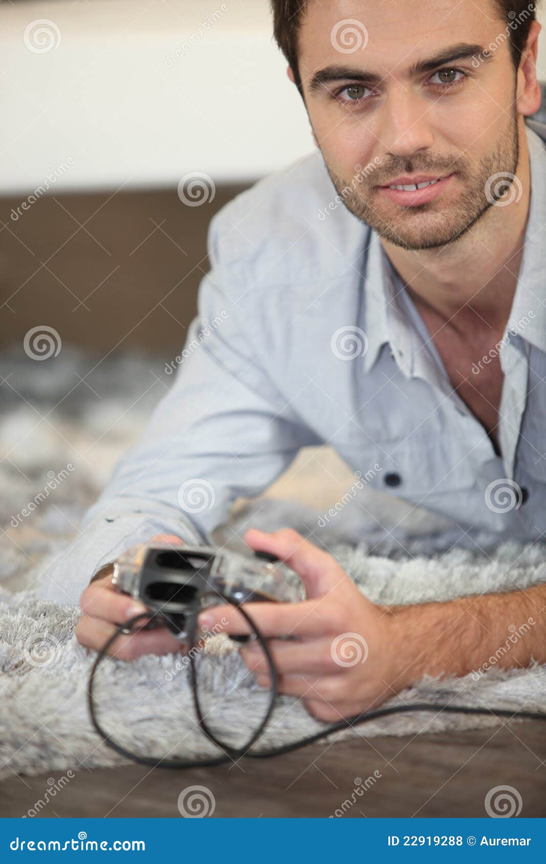 Man Playing Game on Console Stock Photo - Image of entertainmant, glued ...